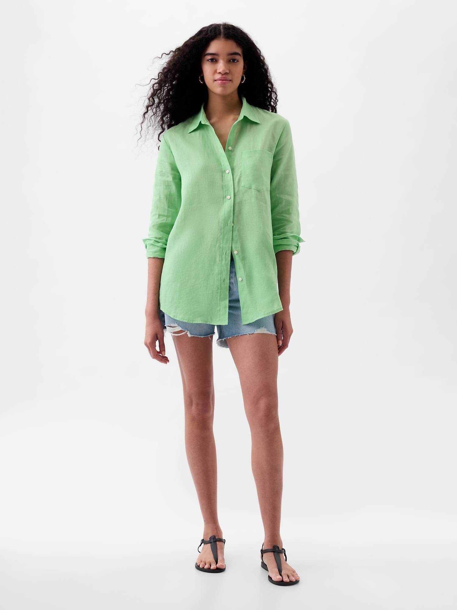 100% Linen Boyfriend Shirt | Gap
