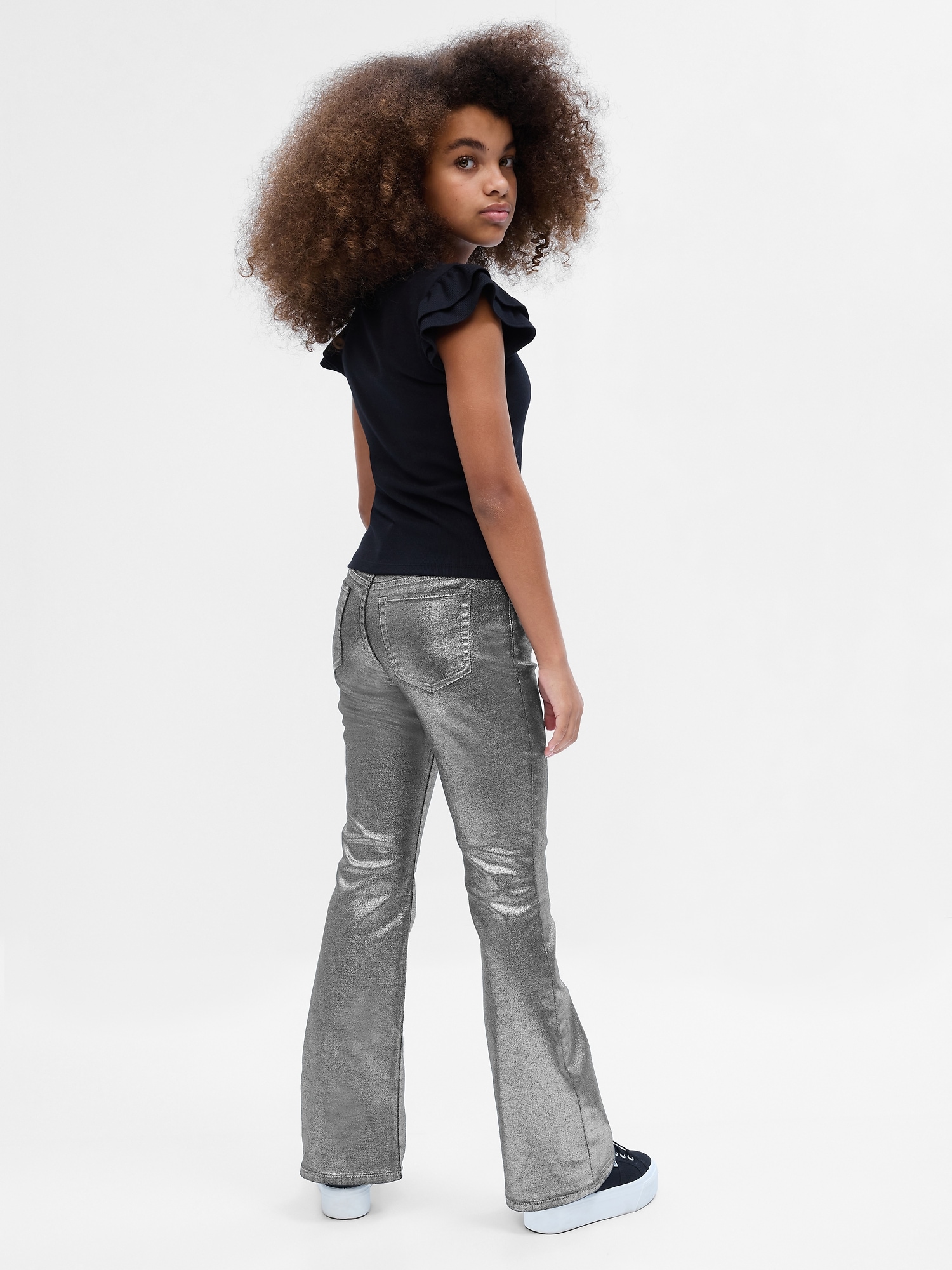 Kids High Rise Metallic '70s Flare Jeans | Gap