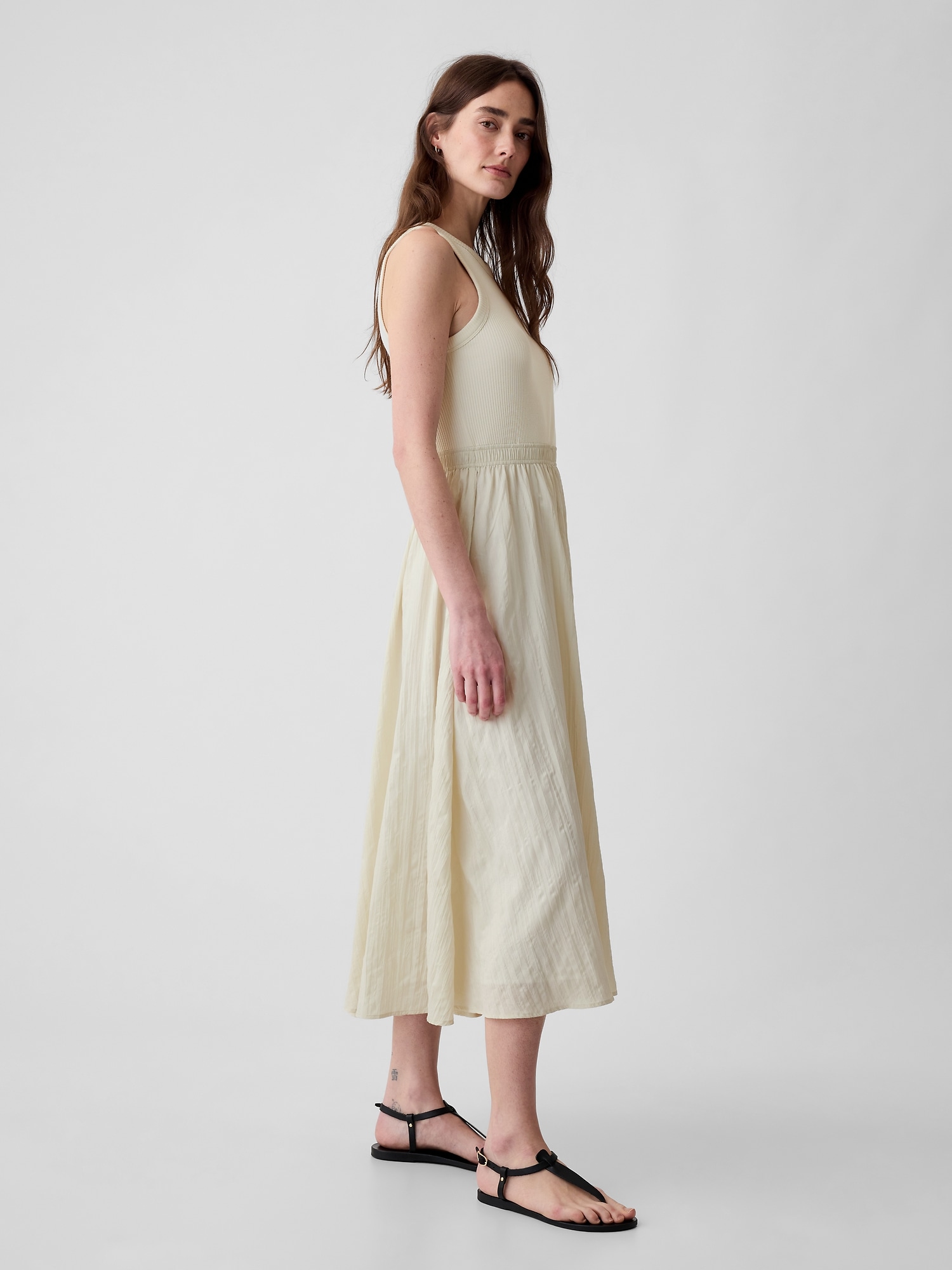 Textured Crinkle Midi Dress | Gap