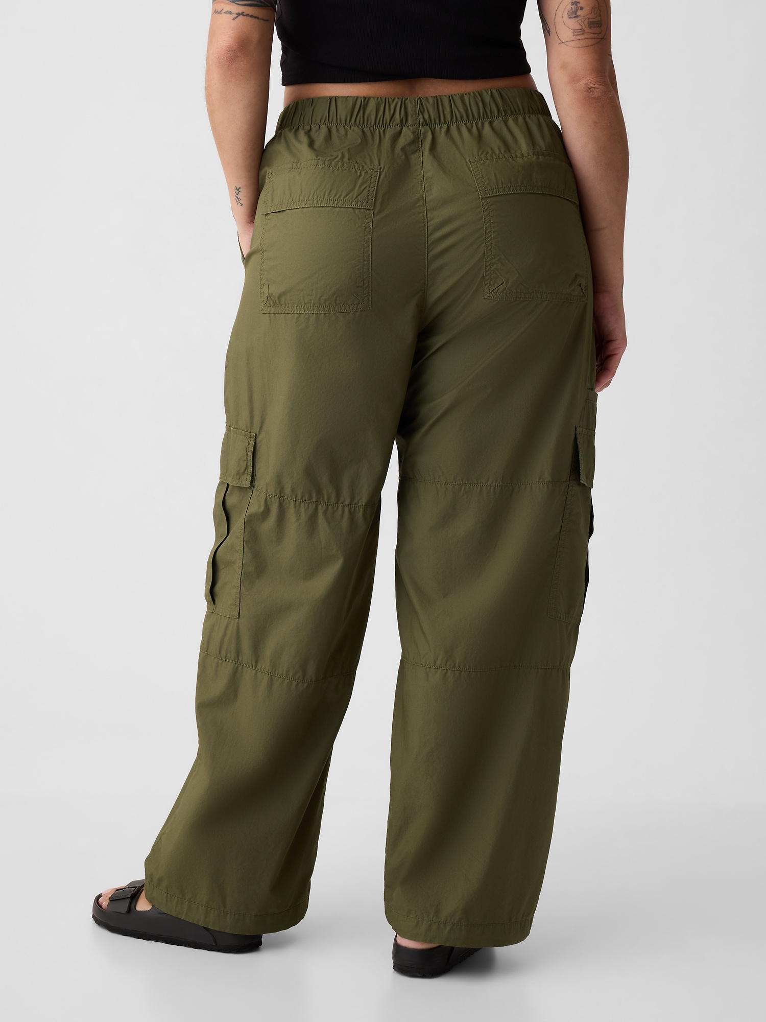 Mid Rise Cargo Parachute Pants | Gap