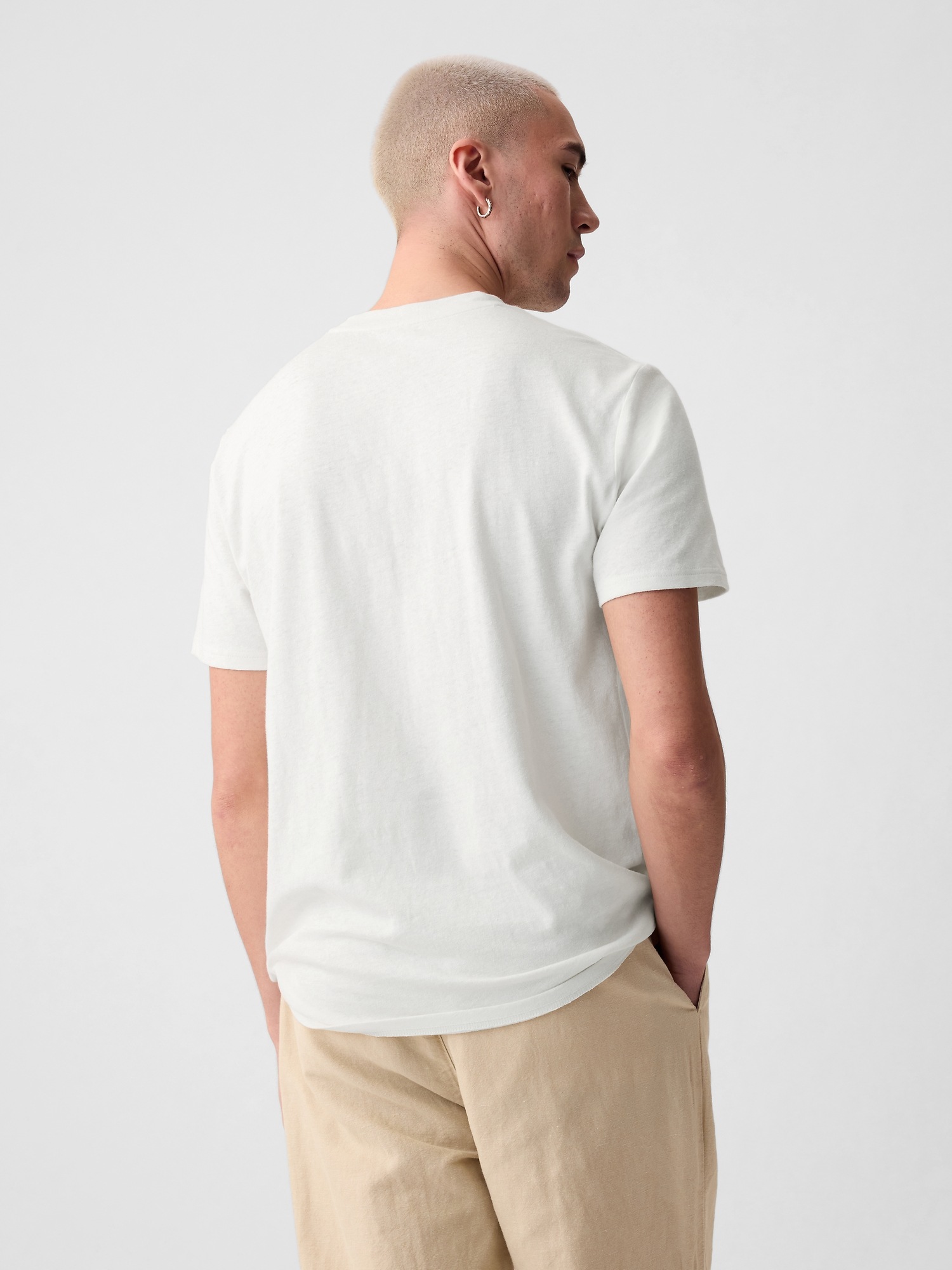 Linen-Cotton Pocket T-Shirt | Gap