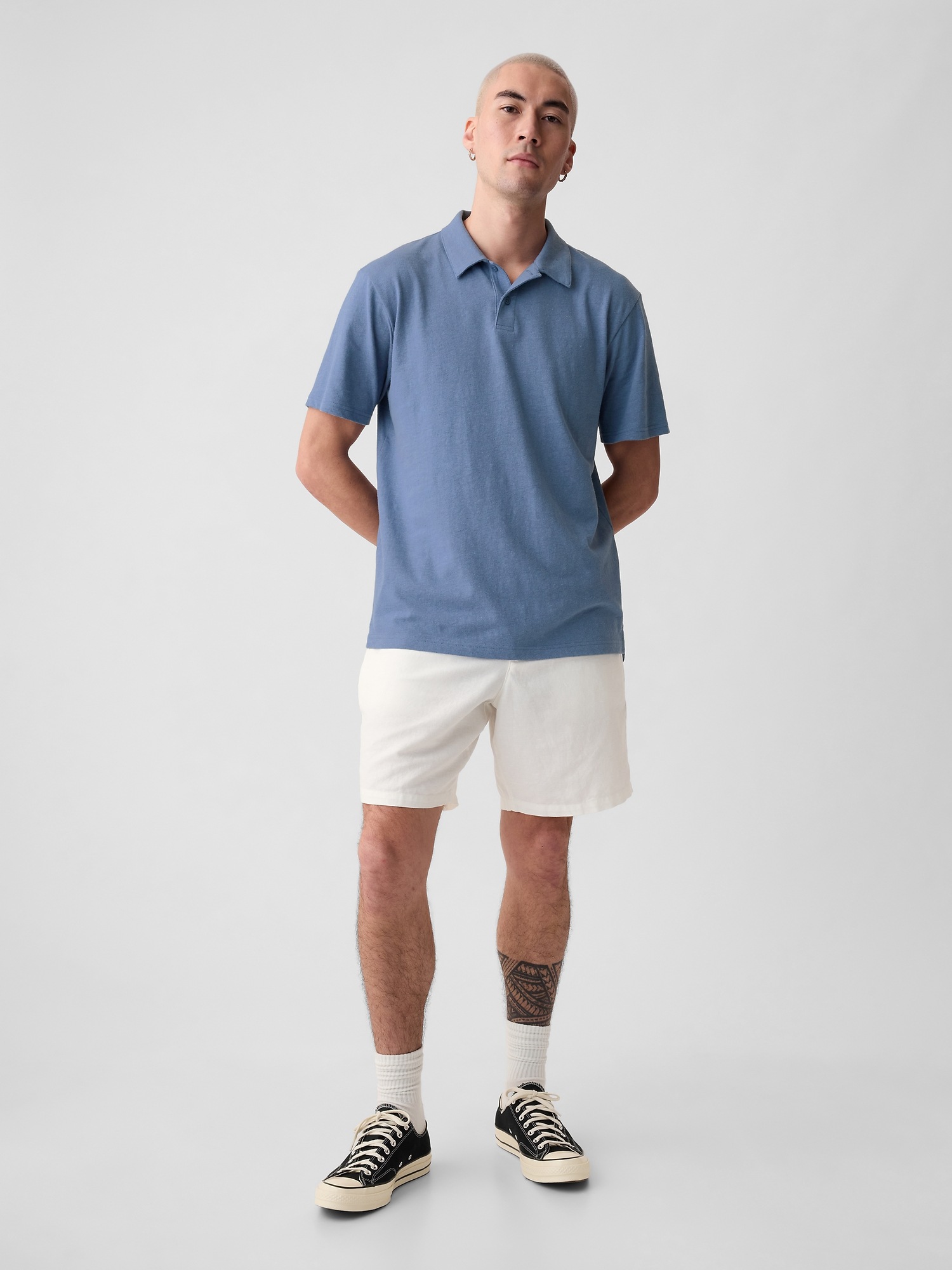 Linen-Cotton Polo Shirt | Gap