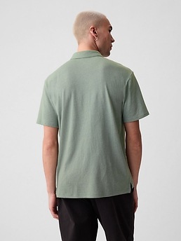 Linen-Cotton Polo Shirt | Gap