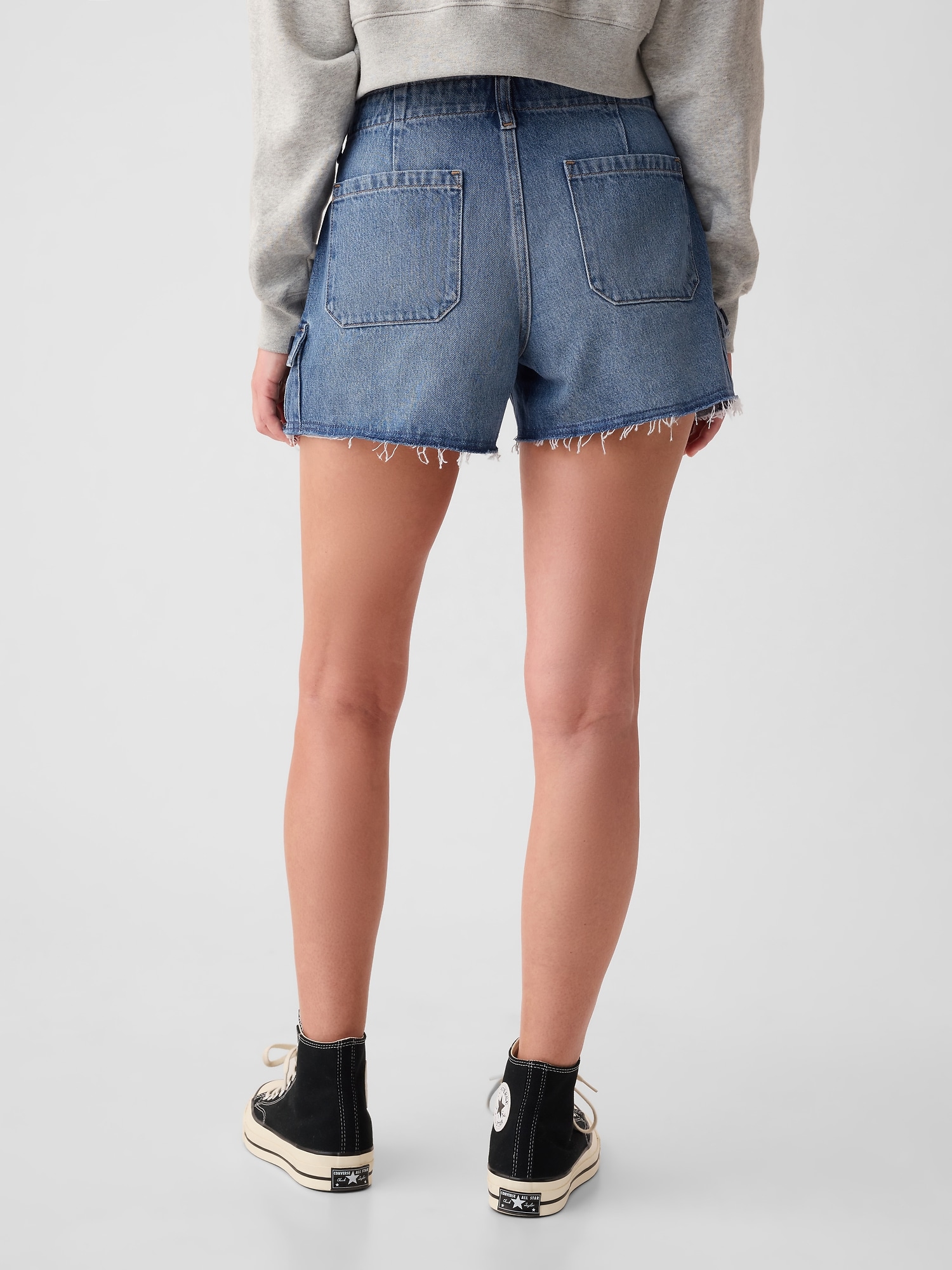 Low Rise Y2k Cargo Denim Shorts Gap