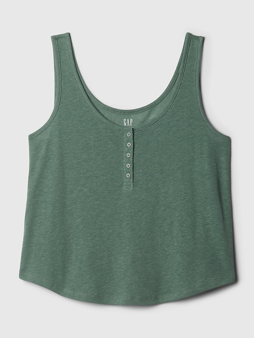 Linen-Blend Henley Tank Top | Gap
