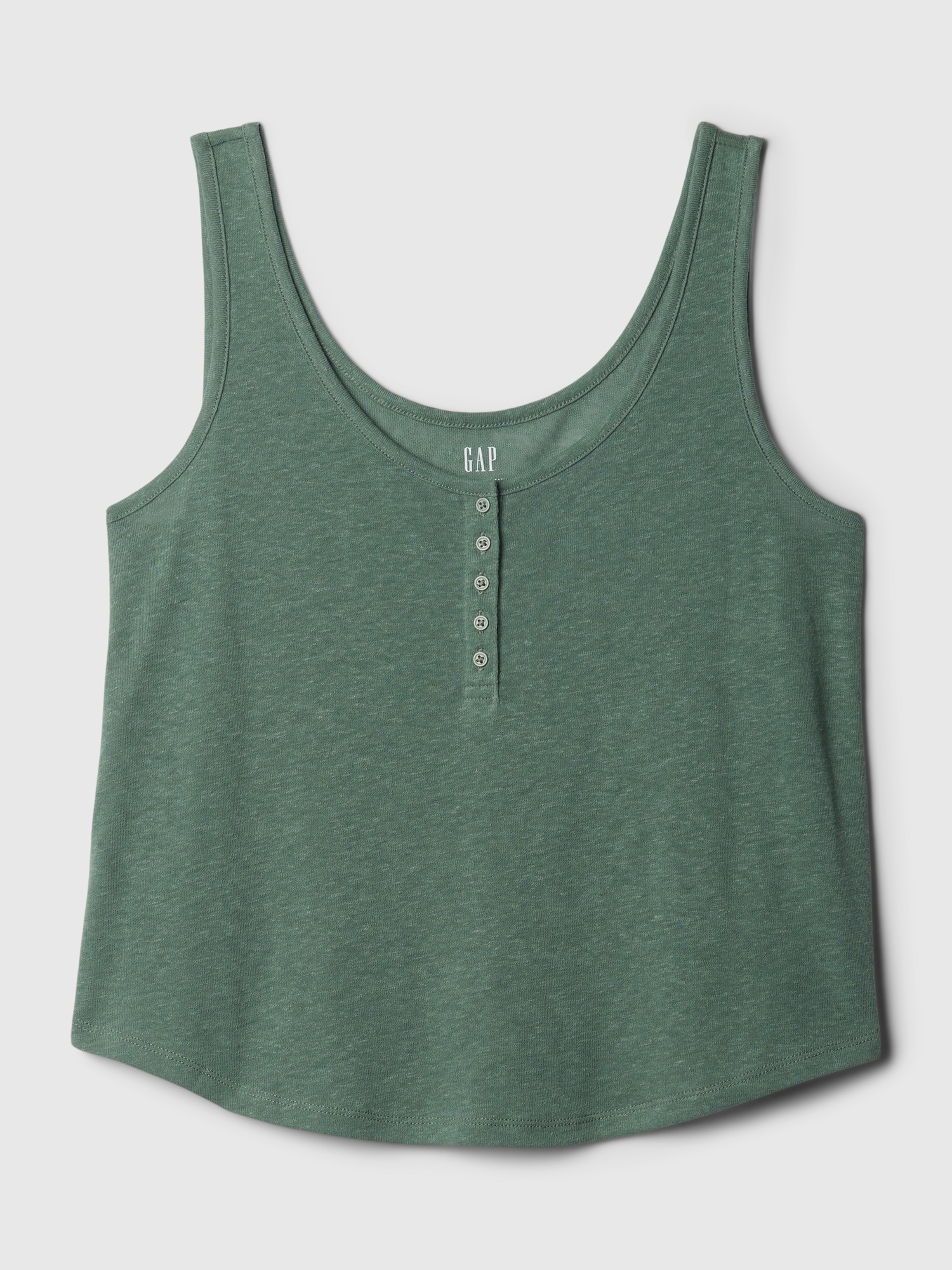 Linen-Blend Henley Tank Top | Gap