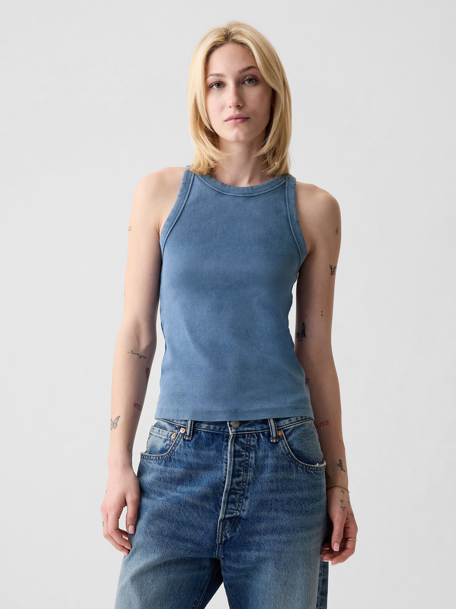 Modern Rib Halter Tank Top | Gap