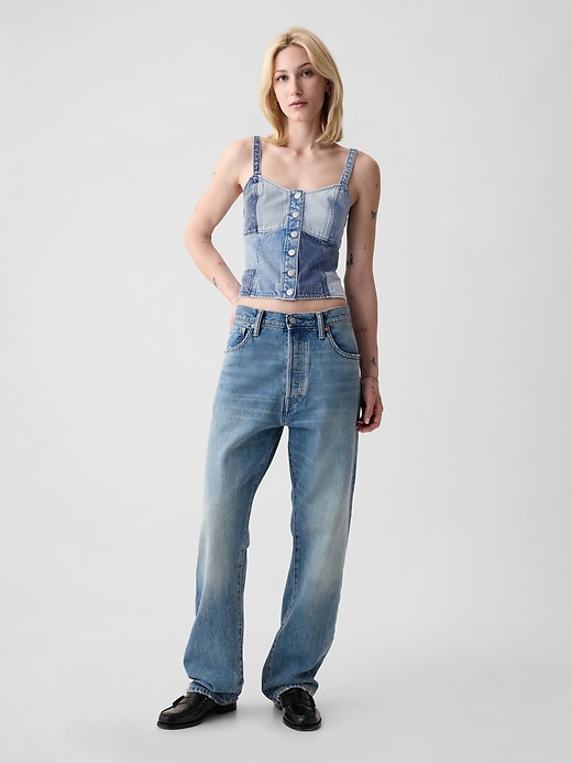 Patchwork Denim Corset Top | Gap