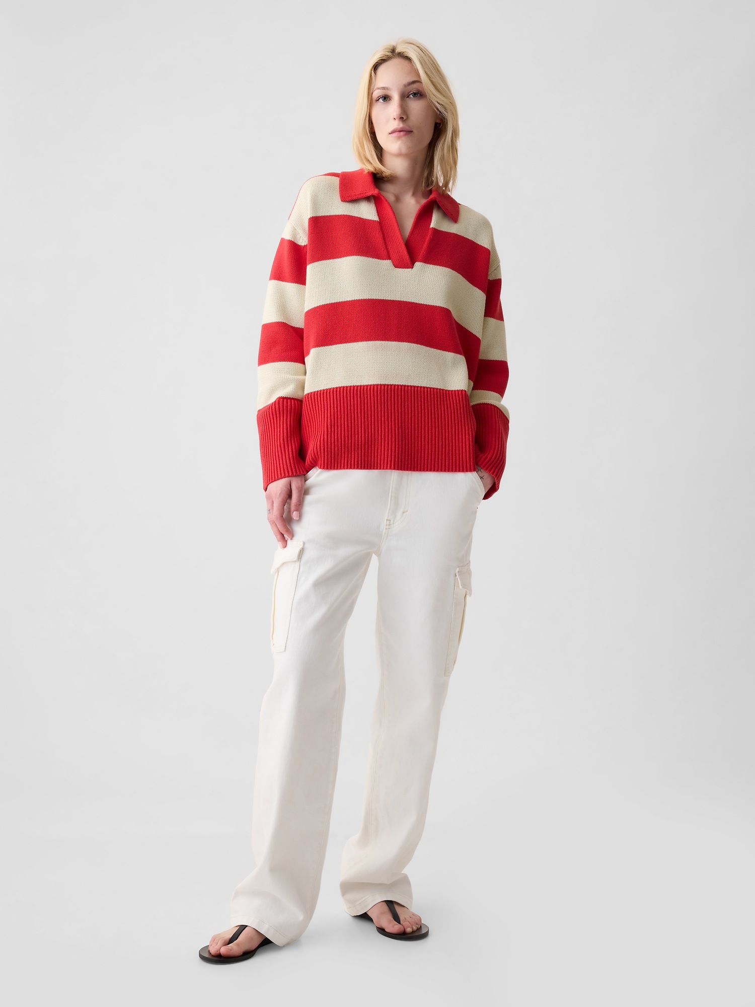 24/7 Split-Hem Polo Sweater | Gap