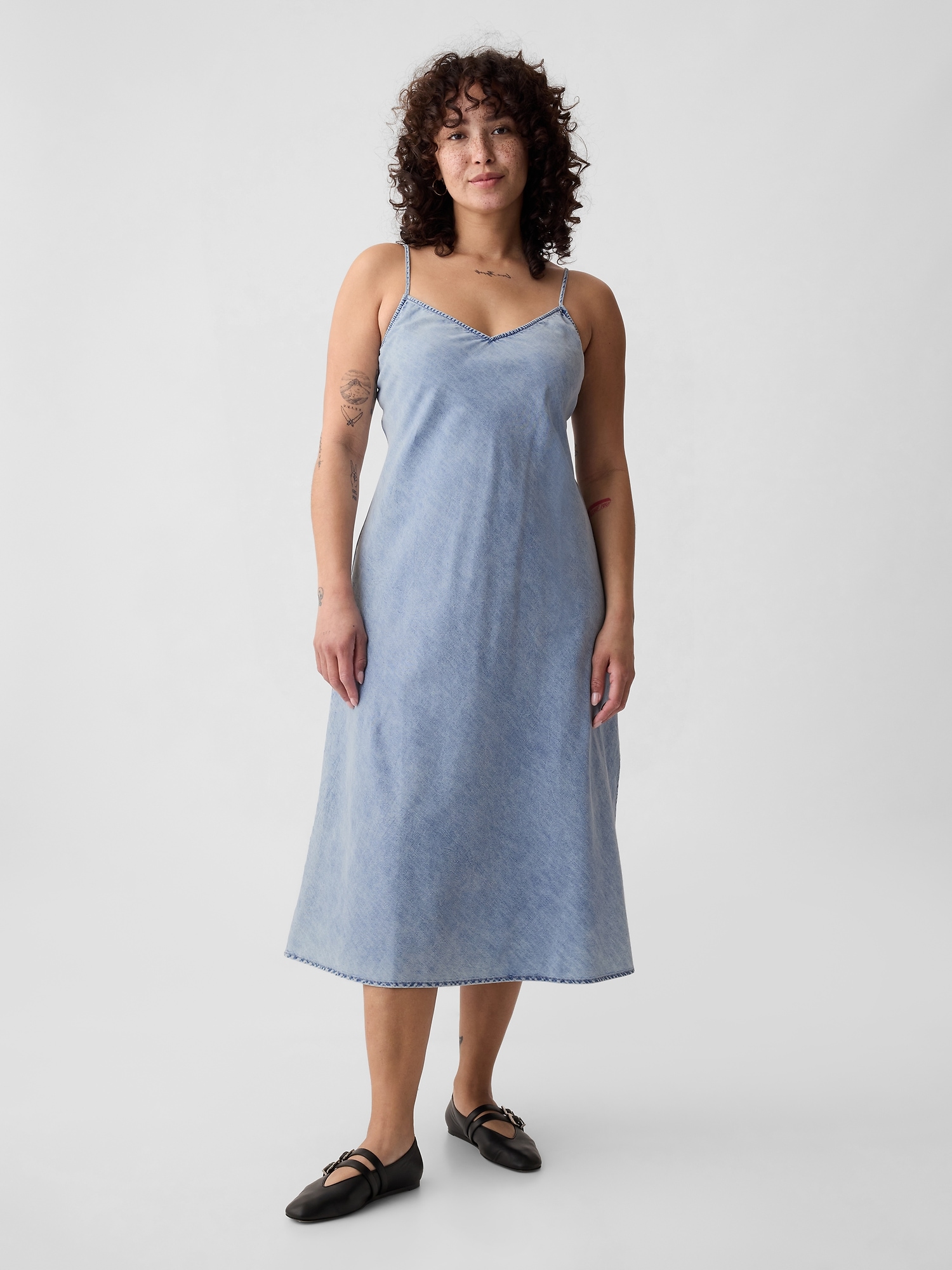Denim Midi Slip Dress | Gap
