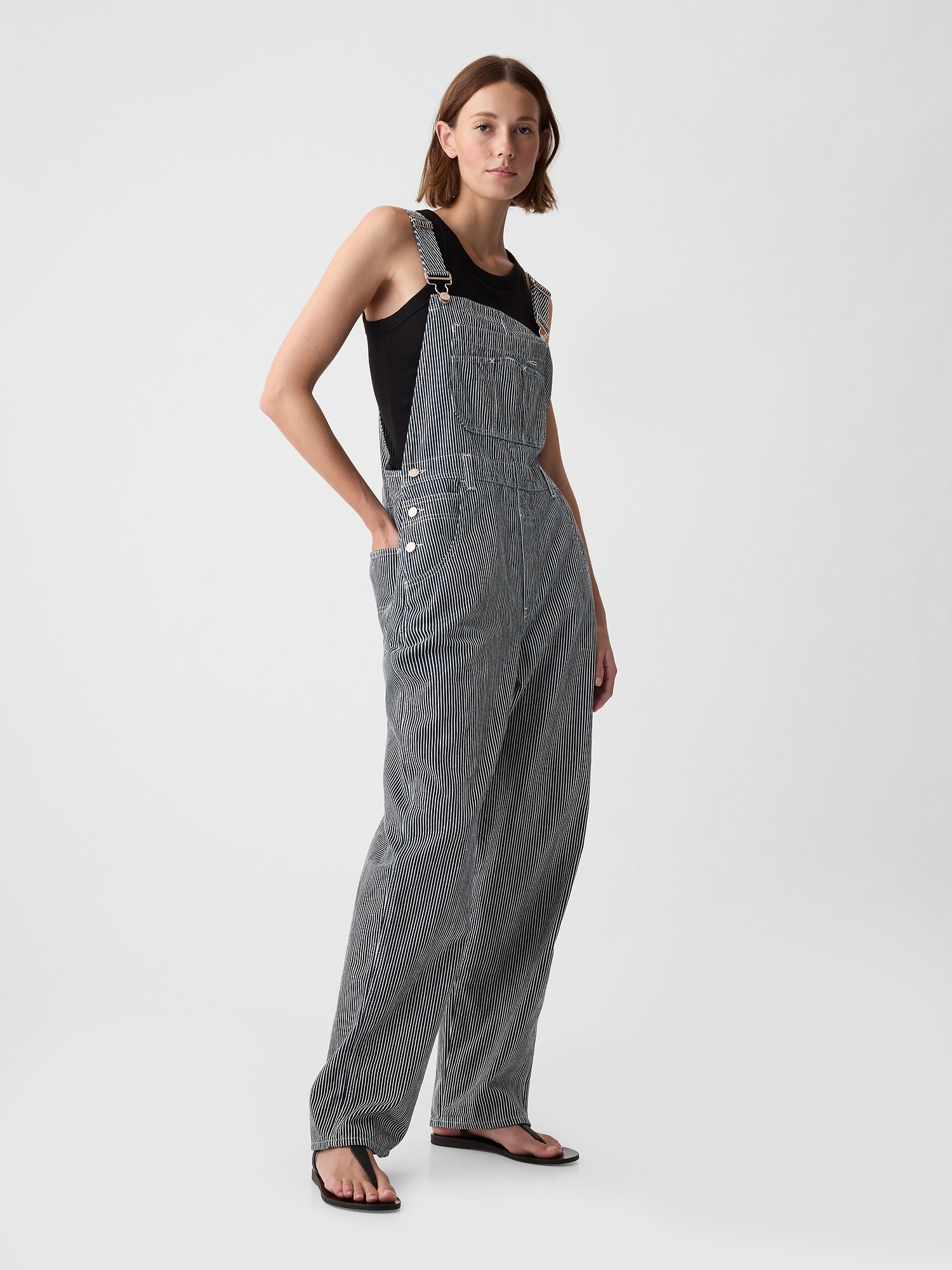 Striped Loose Overalls | Gap