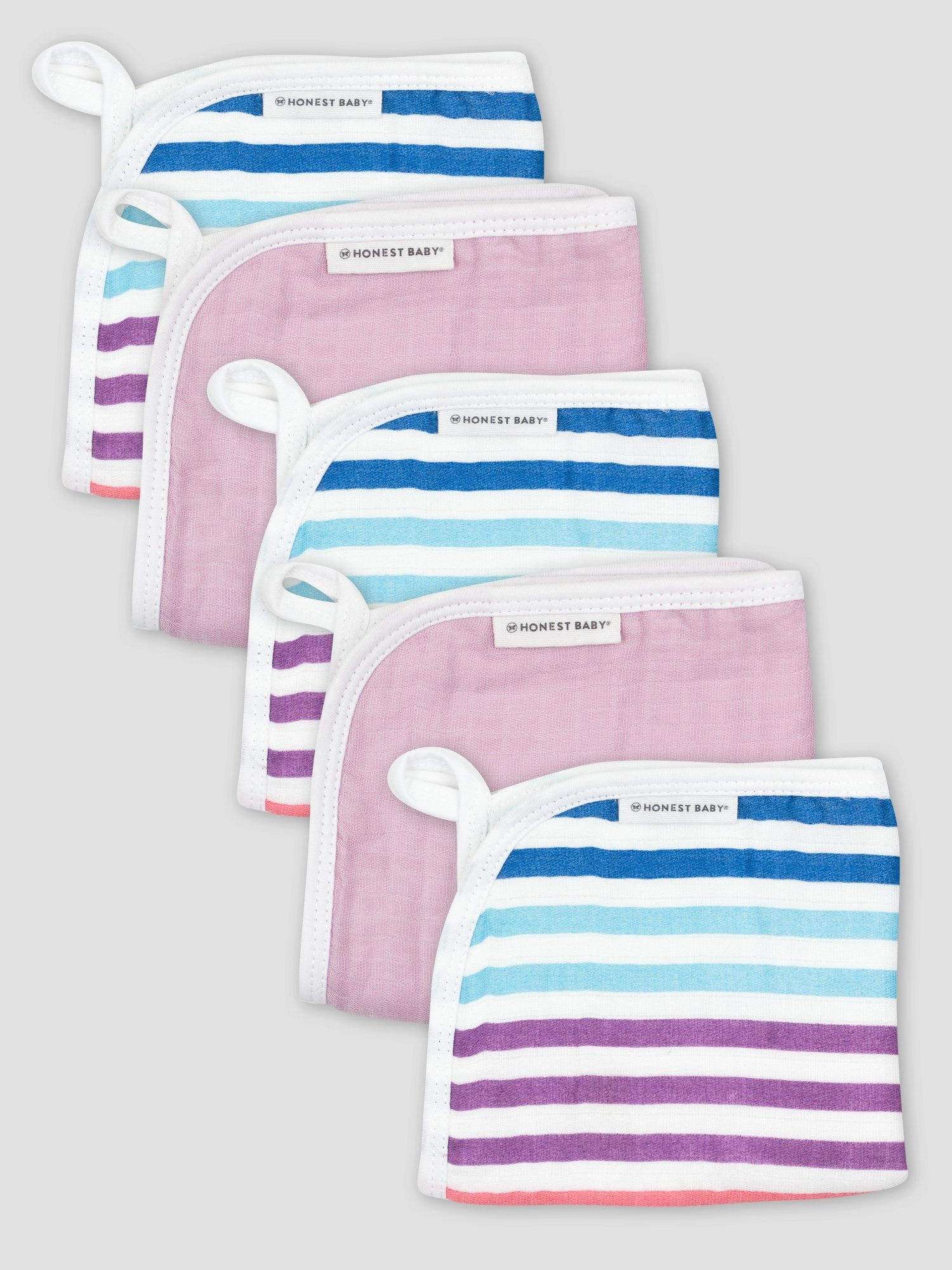 Honest Baby Clothing Five Pack Organic Cotton Triple Layer Woven ...