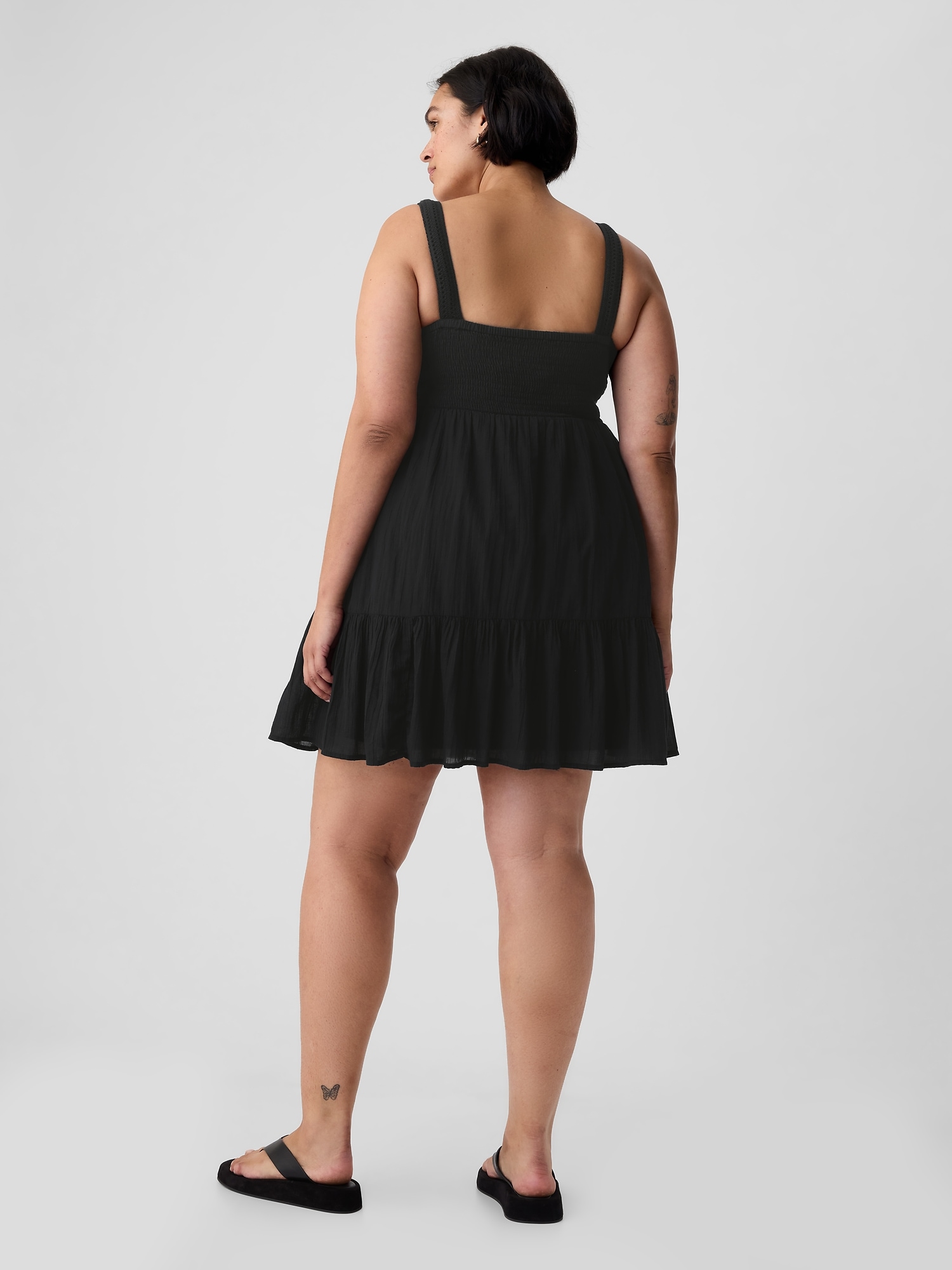 Textured Crinkle Crochet Mini Dress | Gap