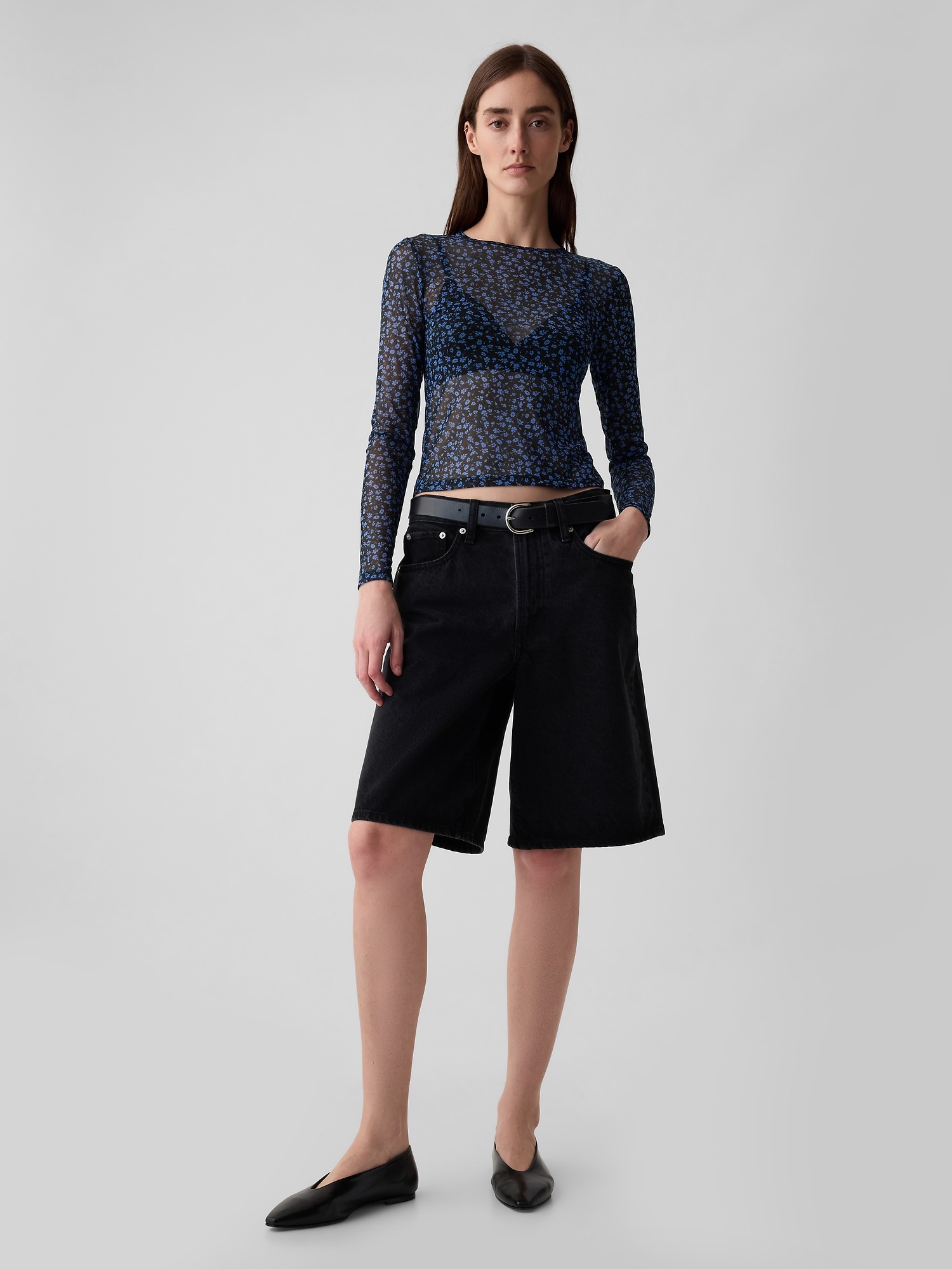 Sheer Cropped T-Shirt | Gap