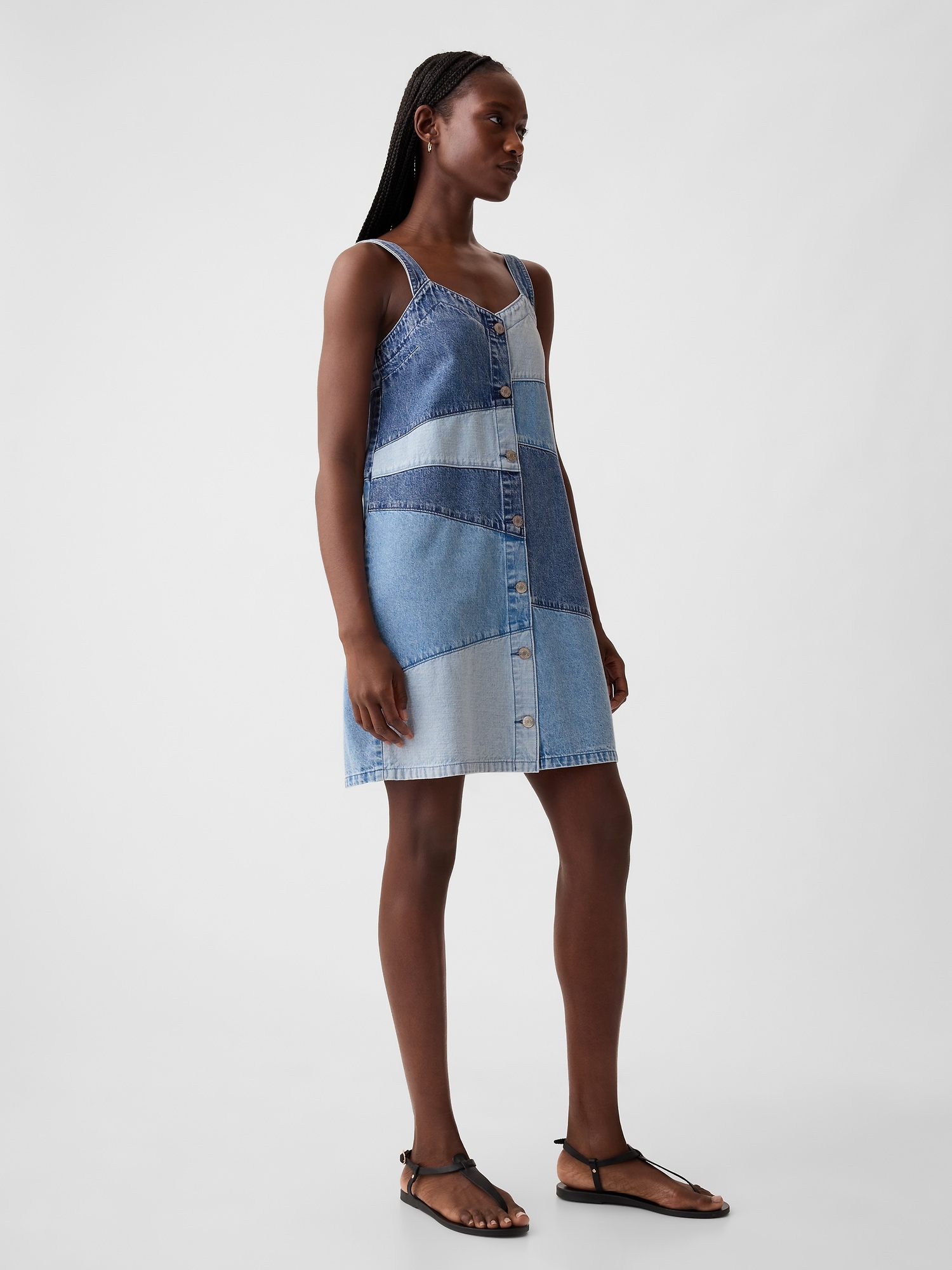 Patchwork Denim Mini Dress | Gap