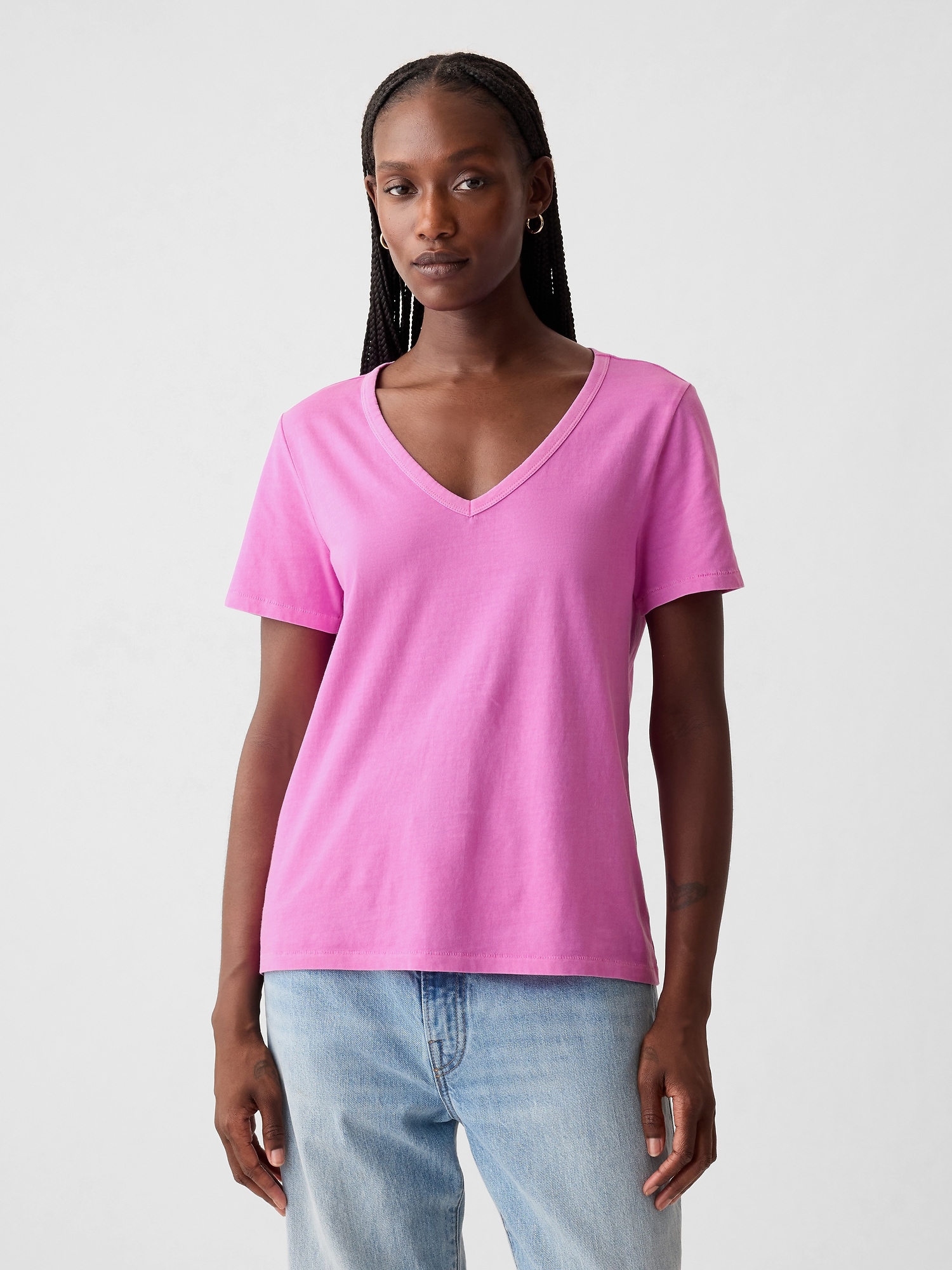 Organic Cotton Vintage V-Neck T-Shirt | Gap