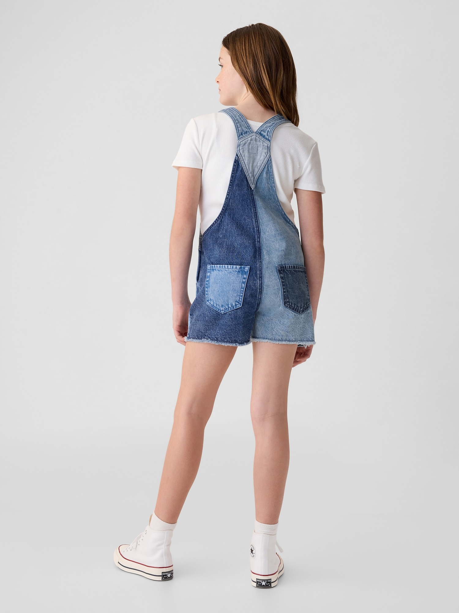 Kids Patchwork Denim Shortalls | Gap