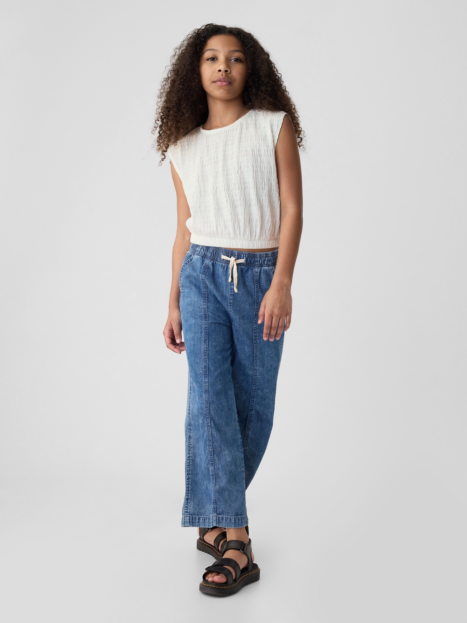 Kids Smocked Cropped Muscle Tank Top | Gap