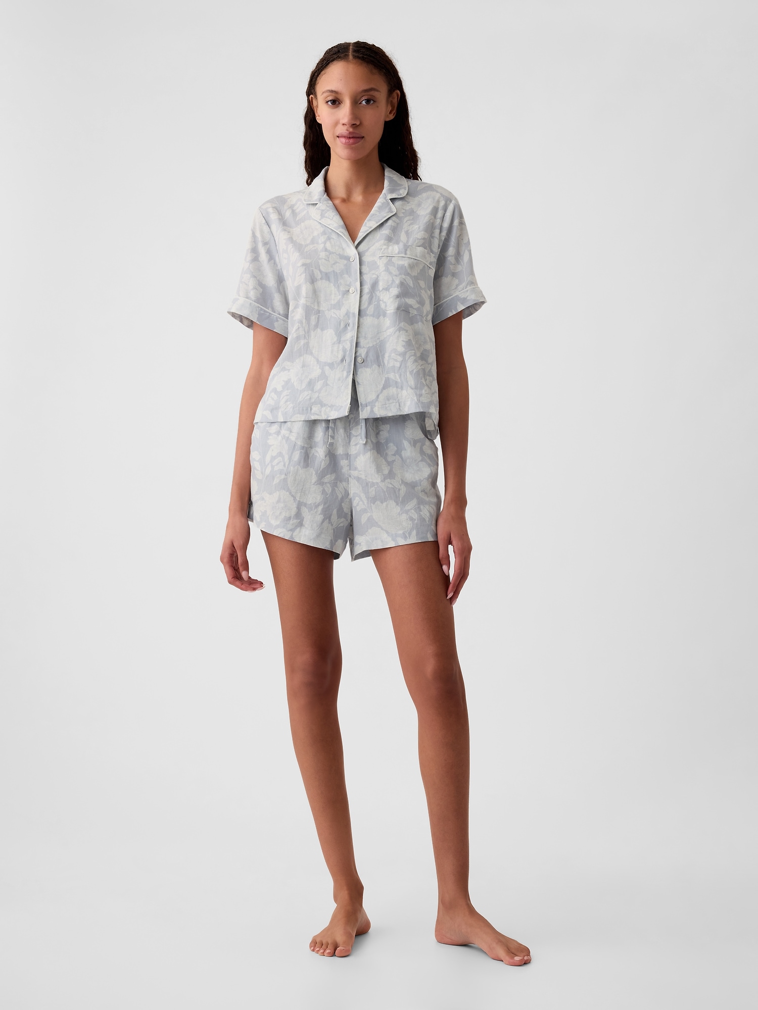 Linen-Blend PJ Shorts | Gap