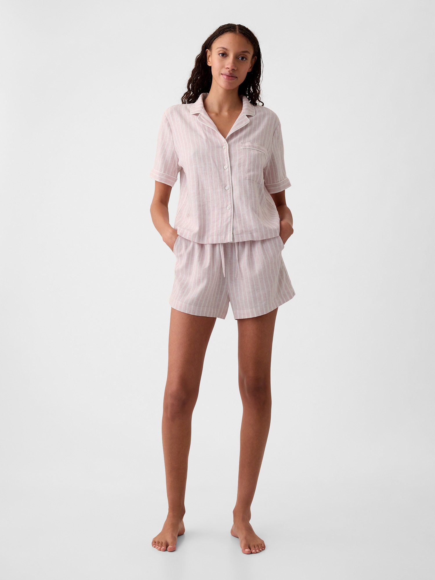 Linen-Blend PJ Shorts | Gap