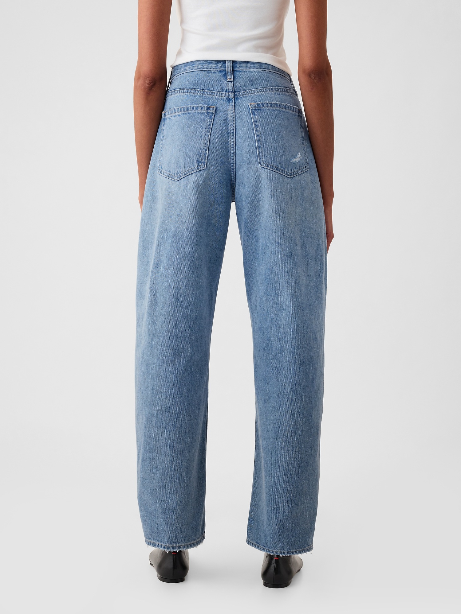 High Rise Barrel Jeans | Gap