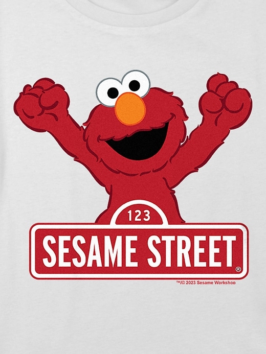 Kids Sesame Street Elmo Street Sign Graphic Boxy Crop Tee | Gap