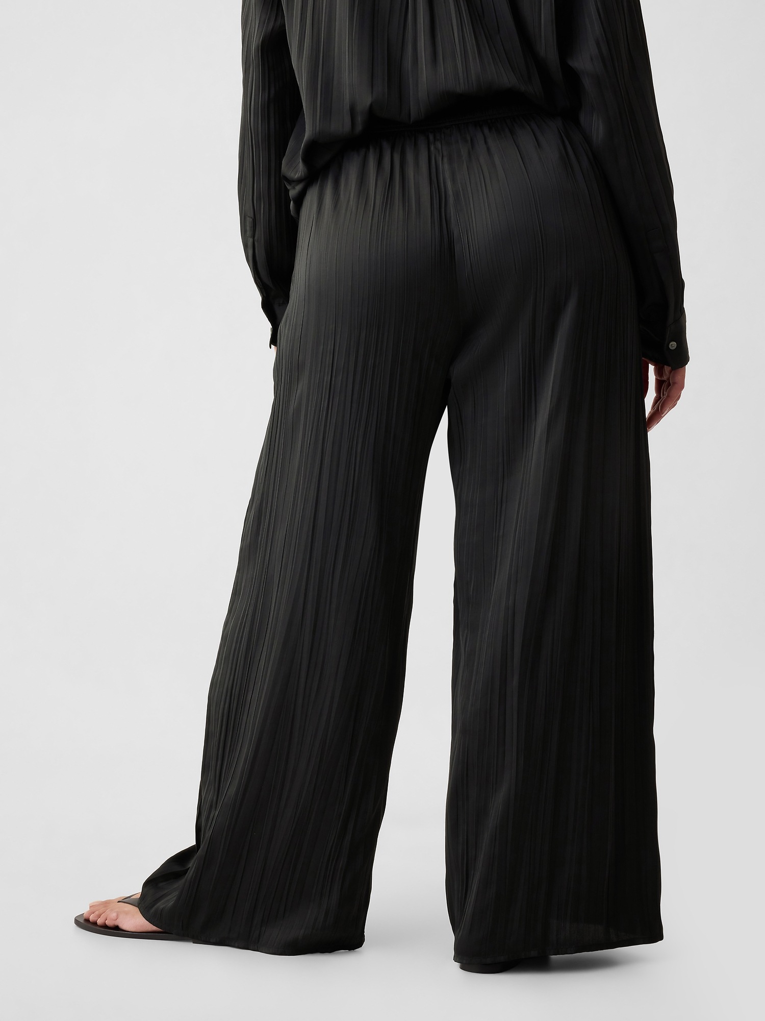 Crinkle Texture Satin Pants | Gap