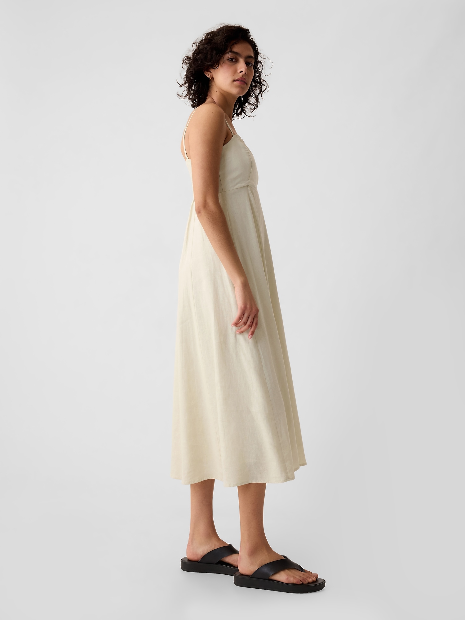 Linen-Blend Midi Dress | Gap