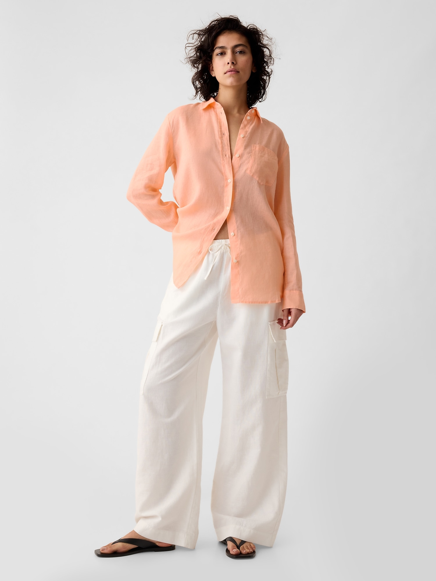 Pleated Satin Boyfriend Shirt | Gap