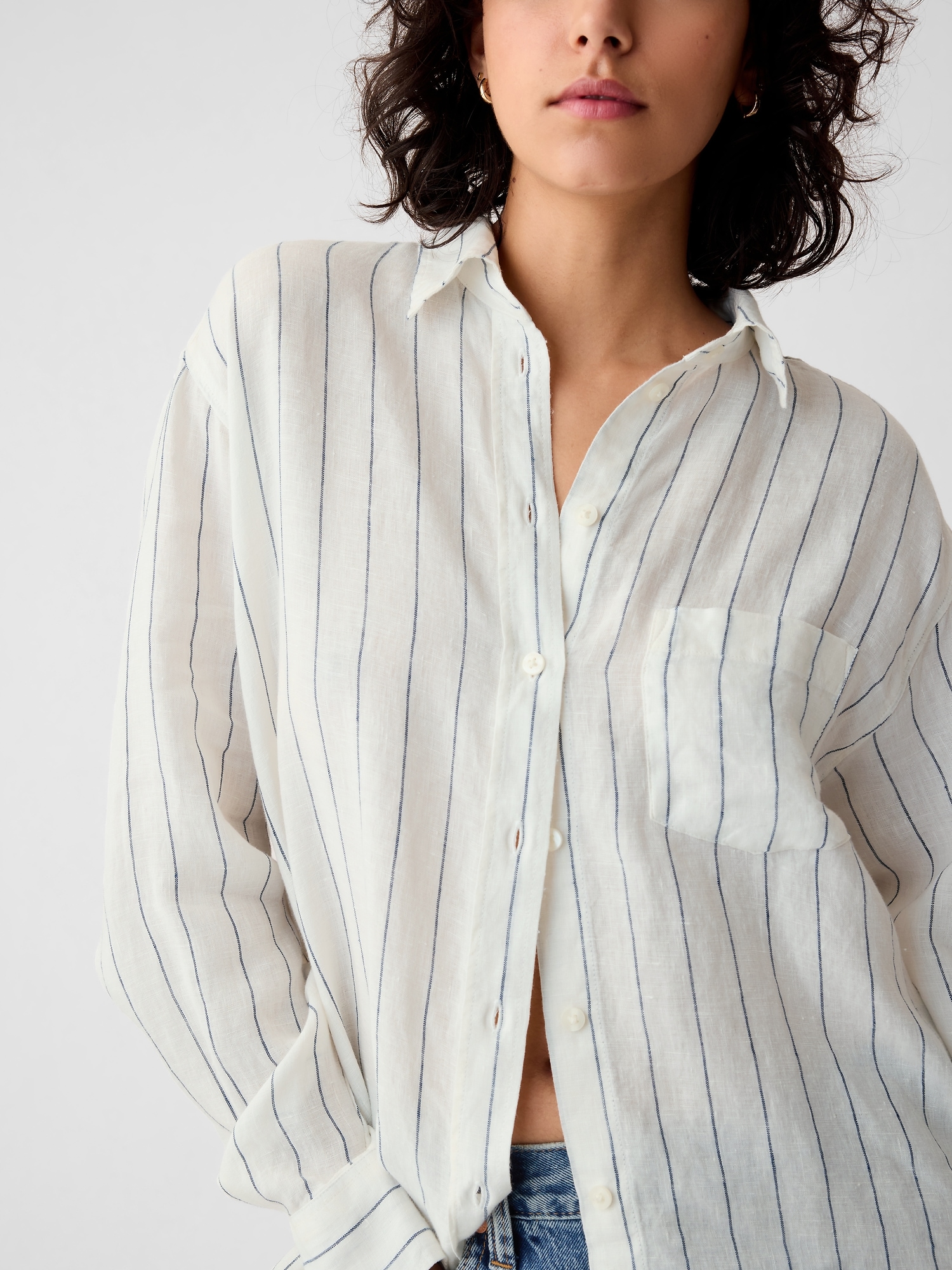 100% Linen Big Shirt | Gap