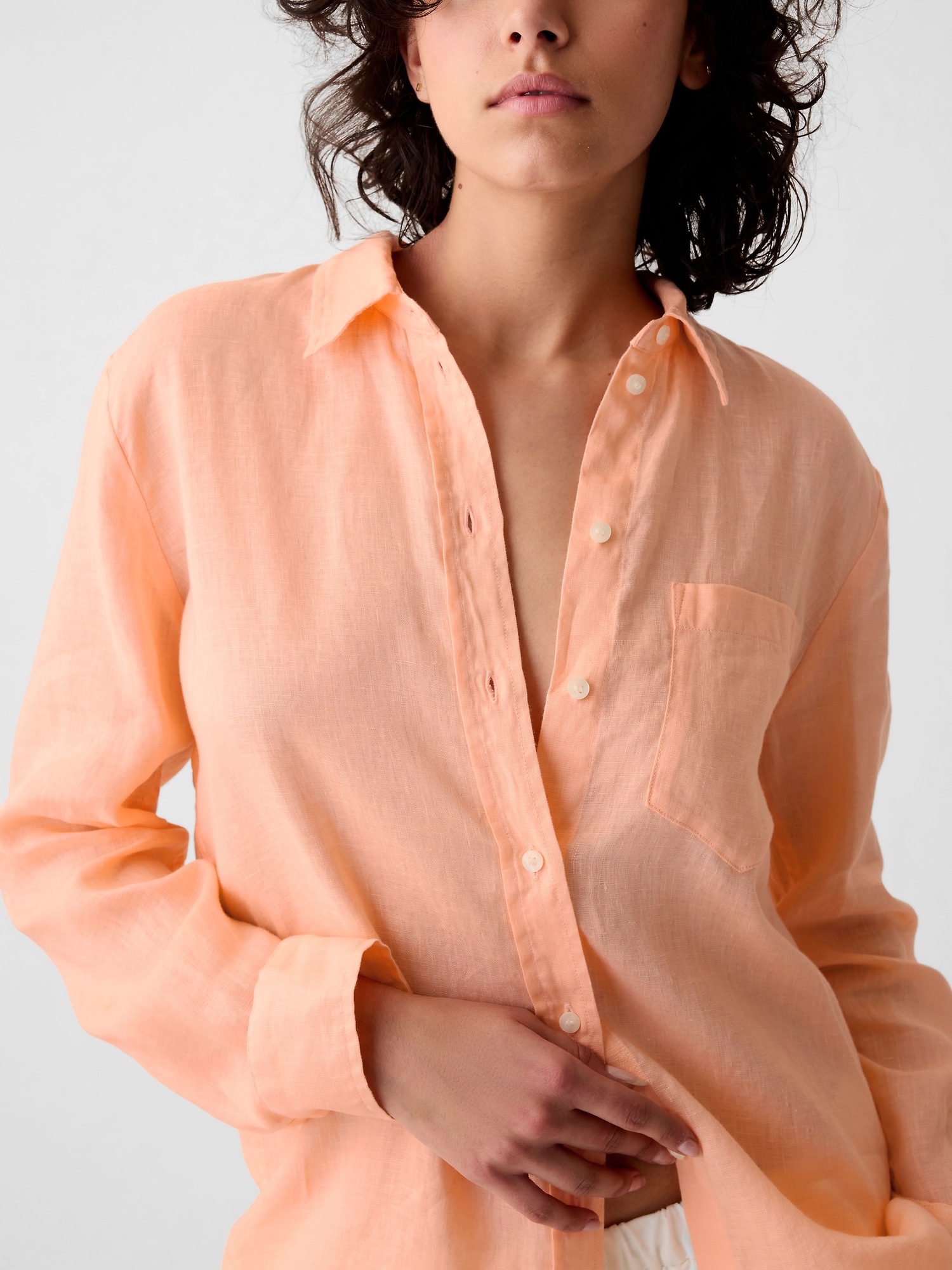 100% Linen Boyfriend Shirt | Gap