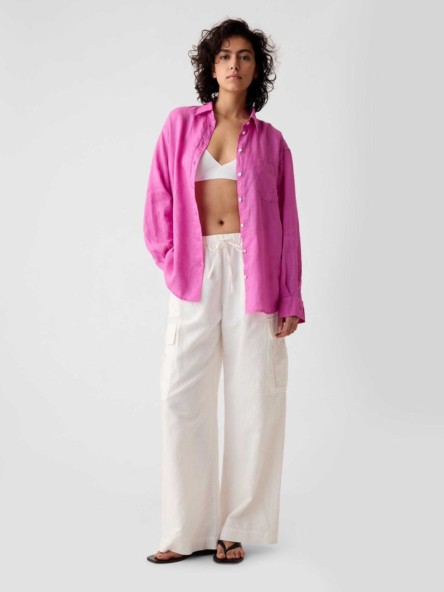 100% Linen Big Shirt | Gap