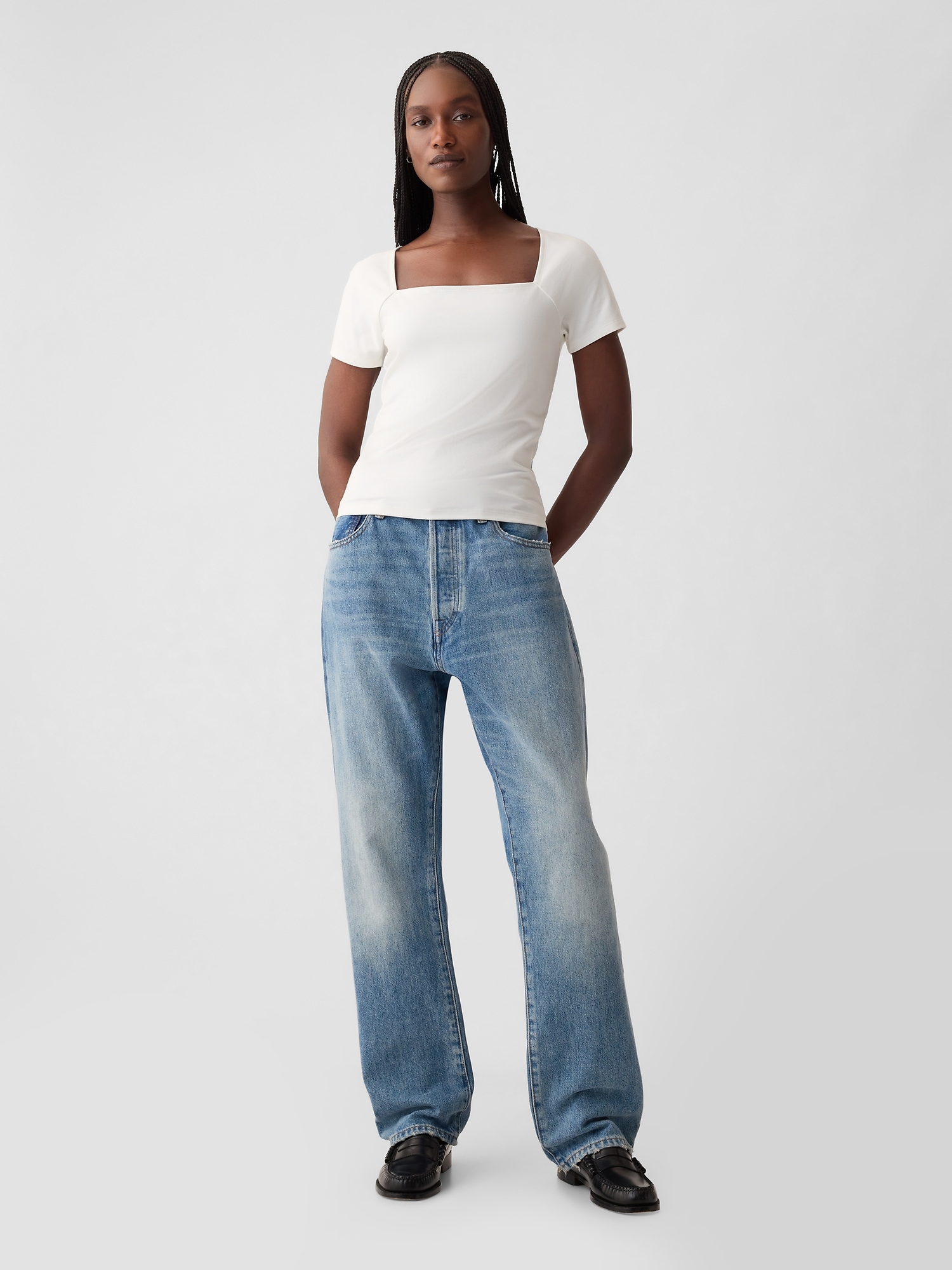 Compact Jersey Square-Neck Shirt | Gap