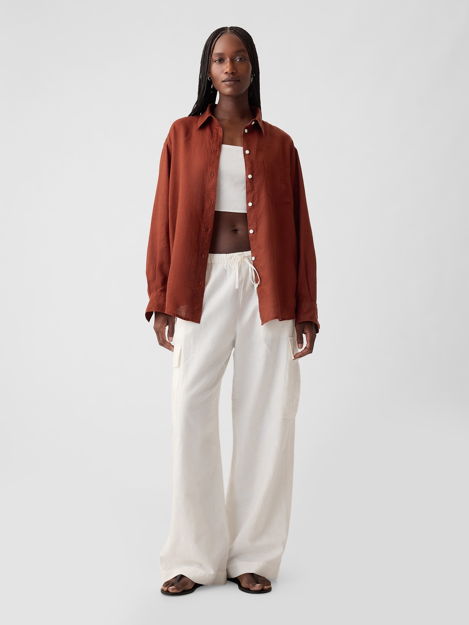 100% Linen Big Shirt | Gap