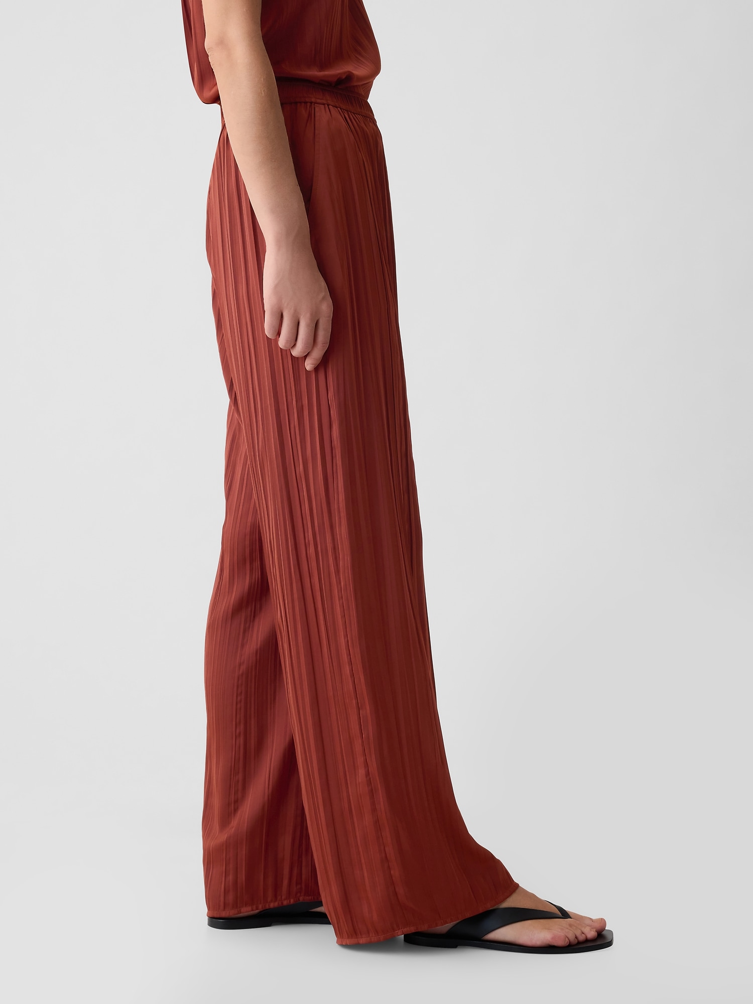 Crinkle Texture Satin Pants | Gap