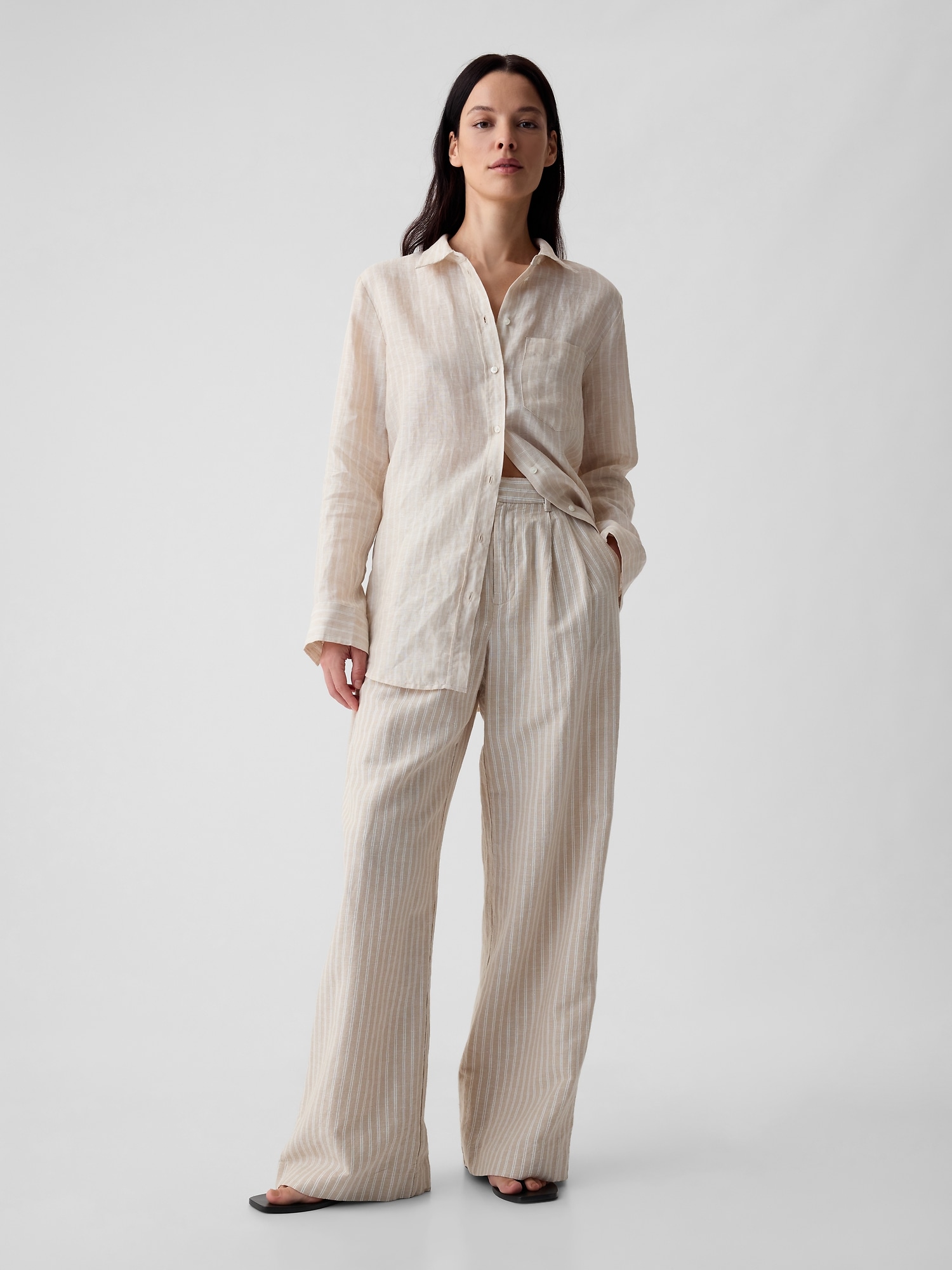 100% Linen Boyfriend Shirt | Gap