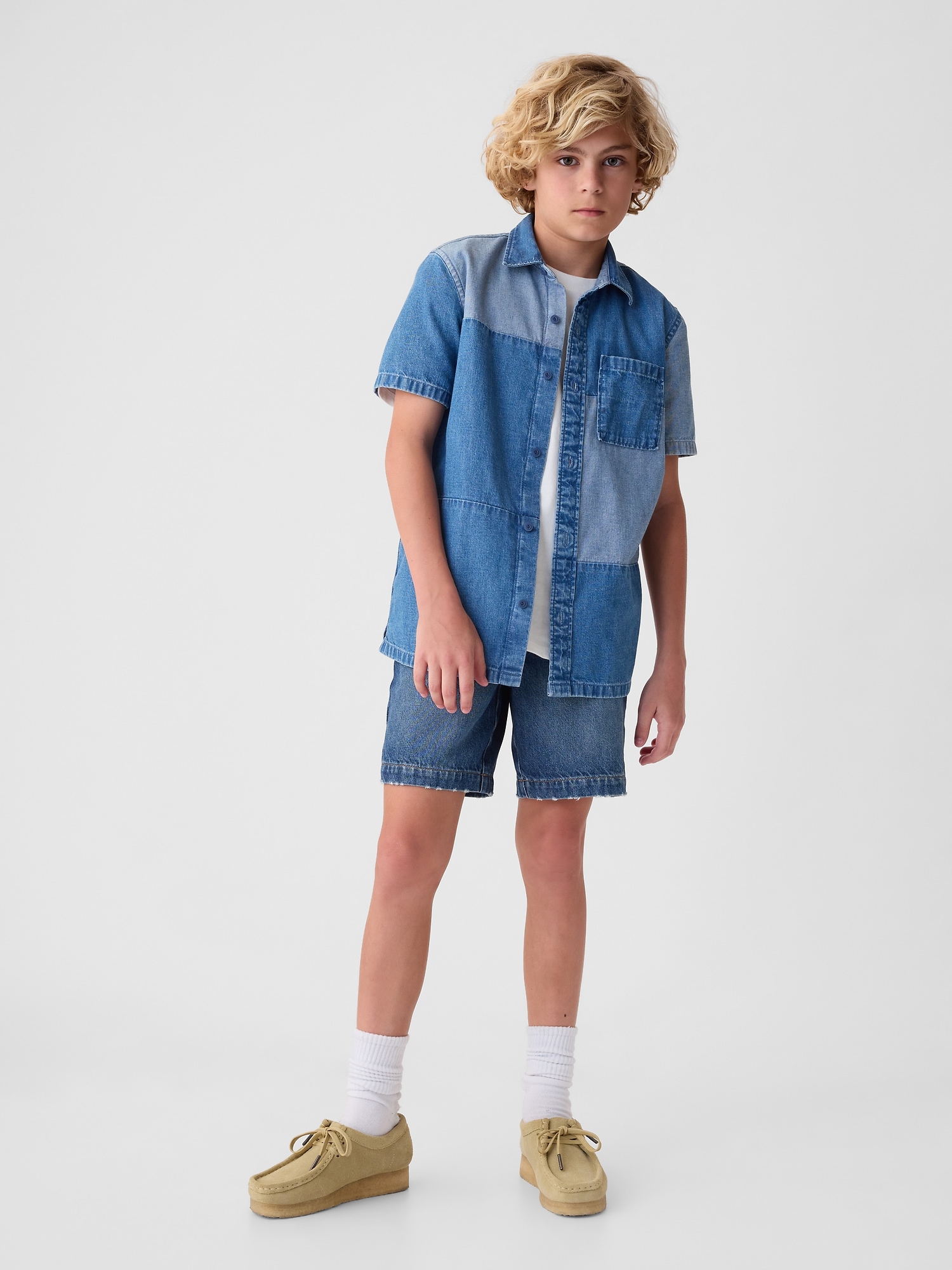 Kids Patchwork Denim Shirt | Gap