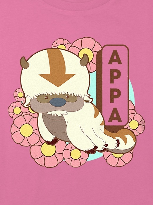 Kids Avatar the Last Airbender Appa Floral Graphic Boxy Crop Tee | Gap