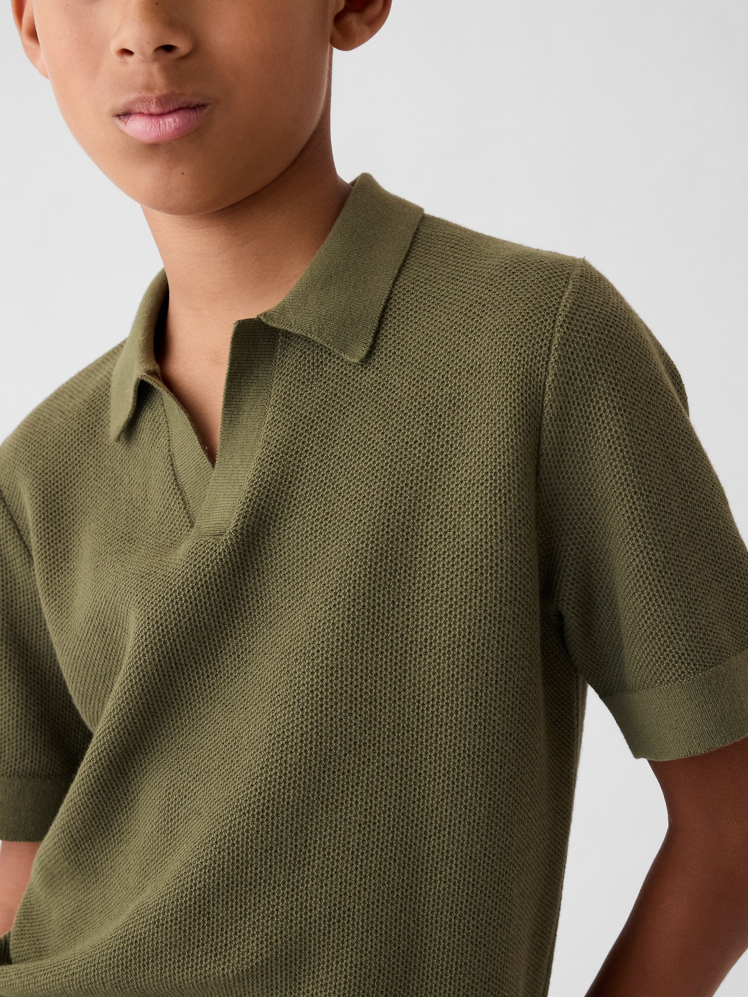 Kids Textured Polo Sweater | Gap