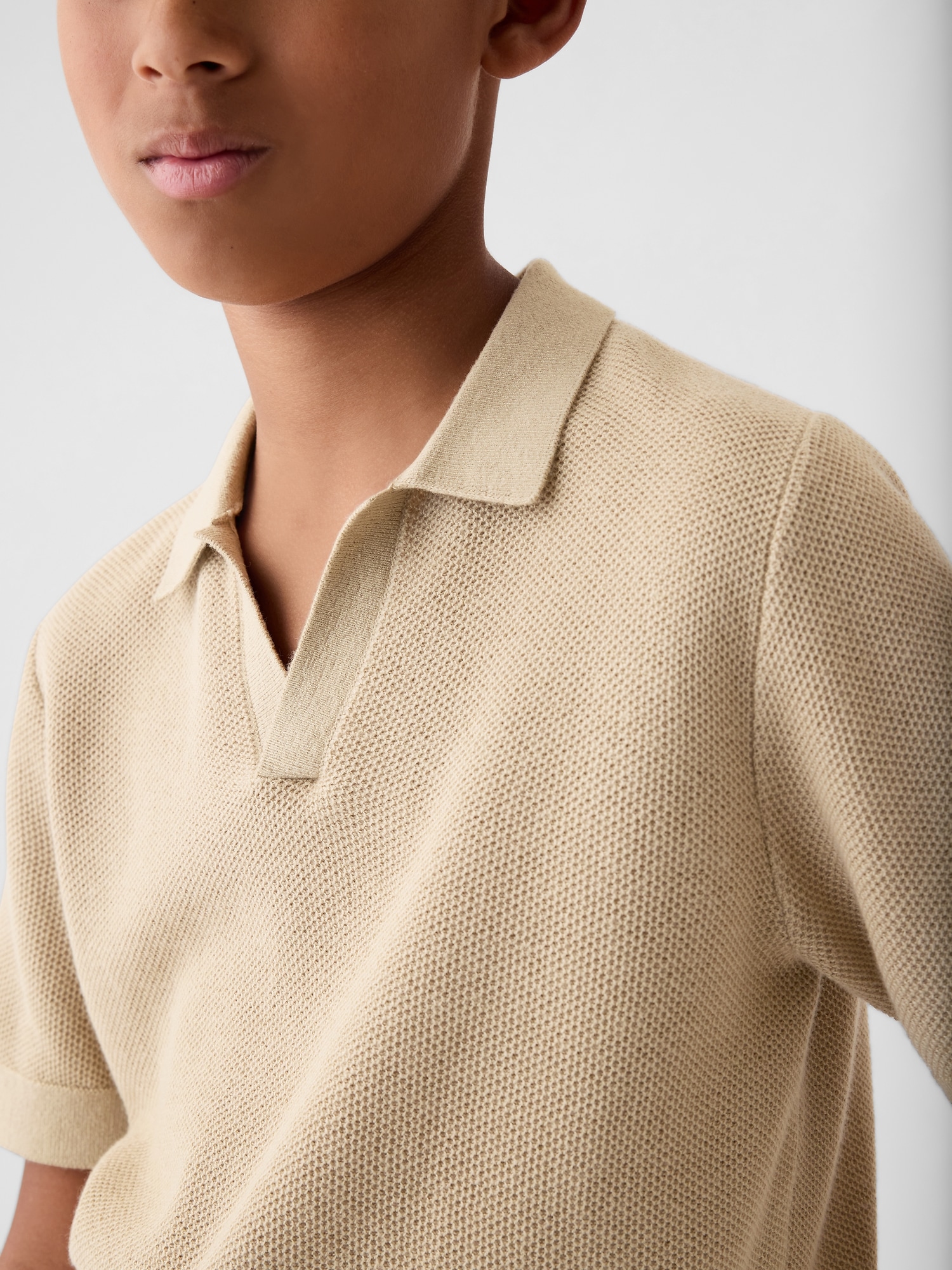 Kids Textured Polo Sweater | Gap