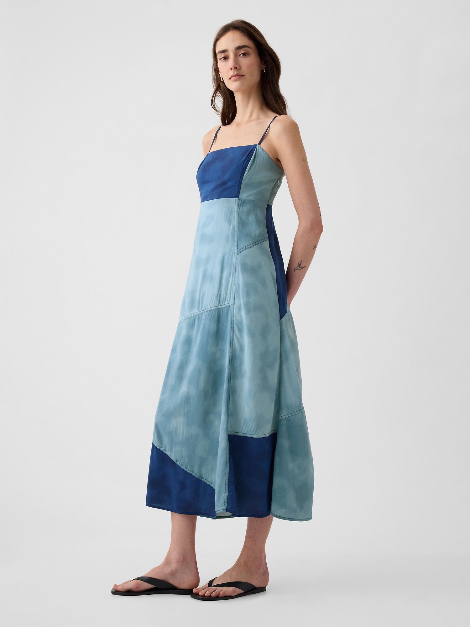 Indigo Patchwork Maxi Dress | Gap