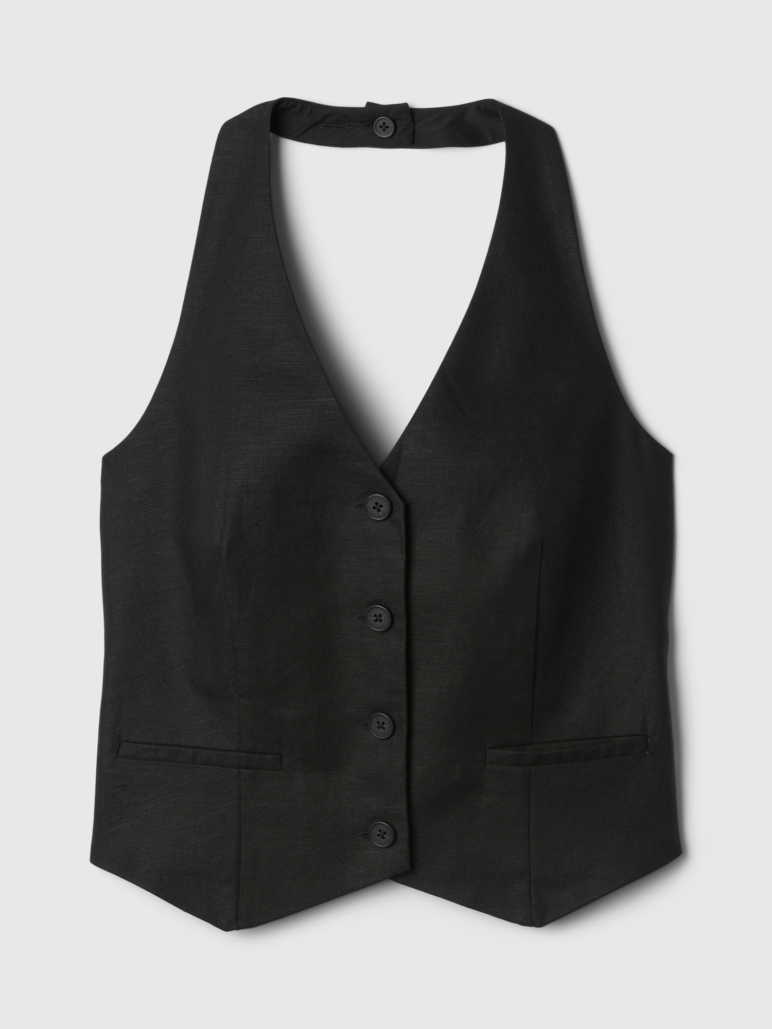Linen-Cotton Halter Vest | Gap