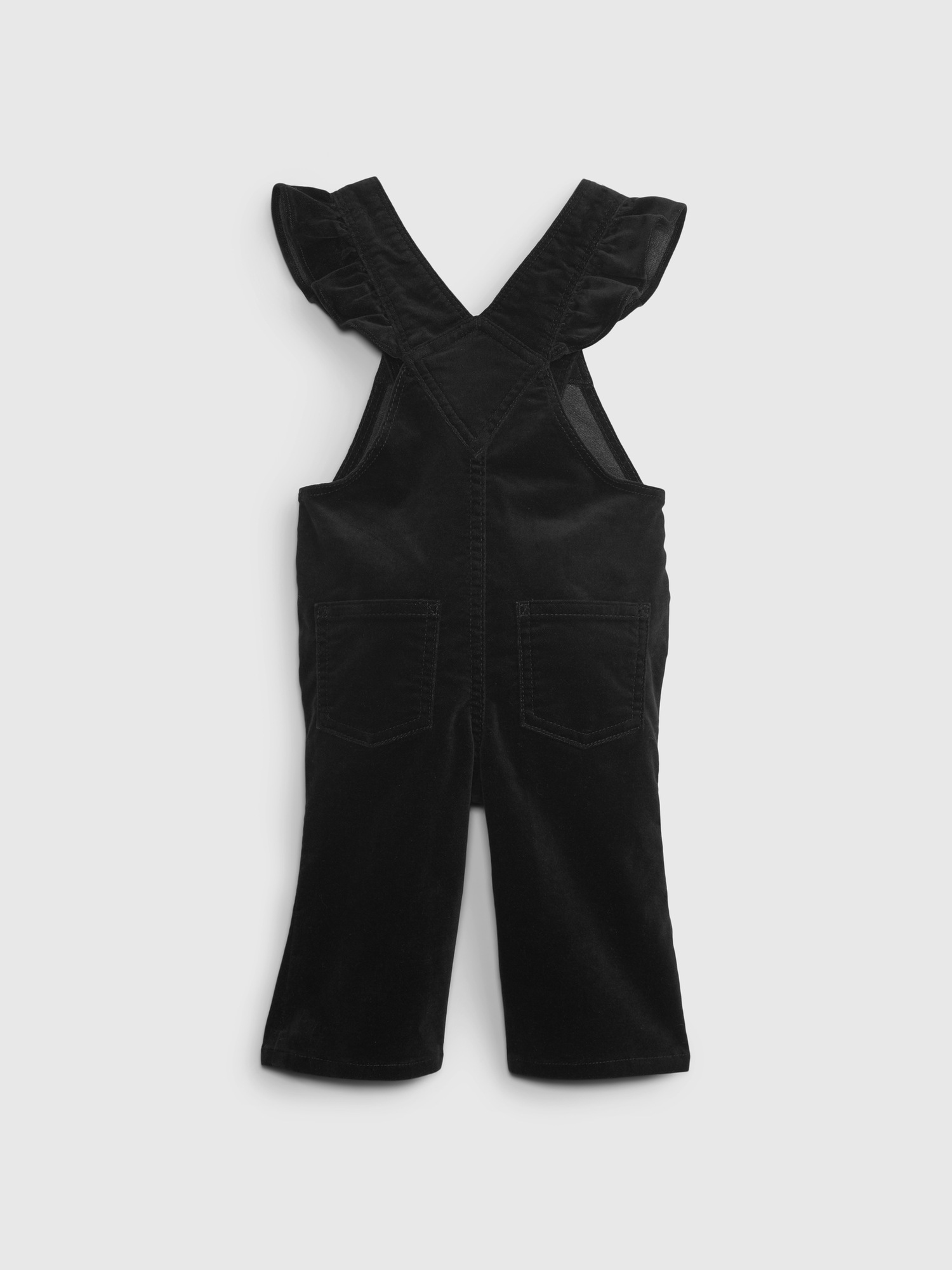 Baby Velvet Ruffle Flare Overalls | Gap