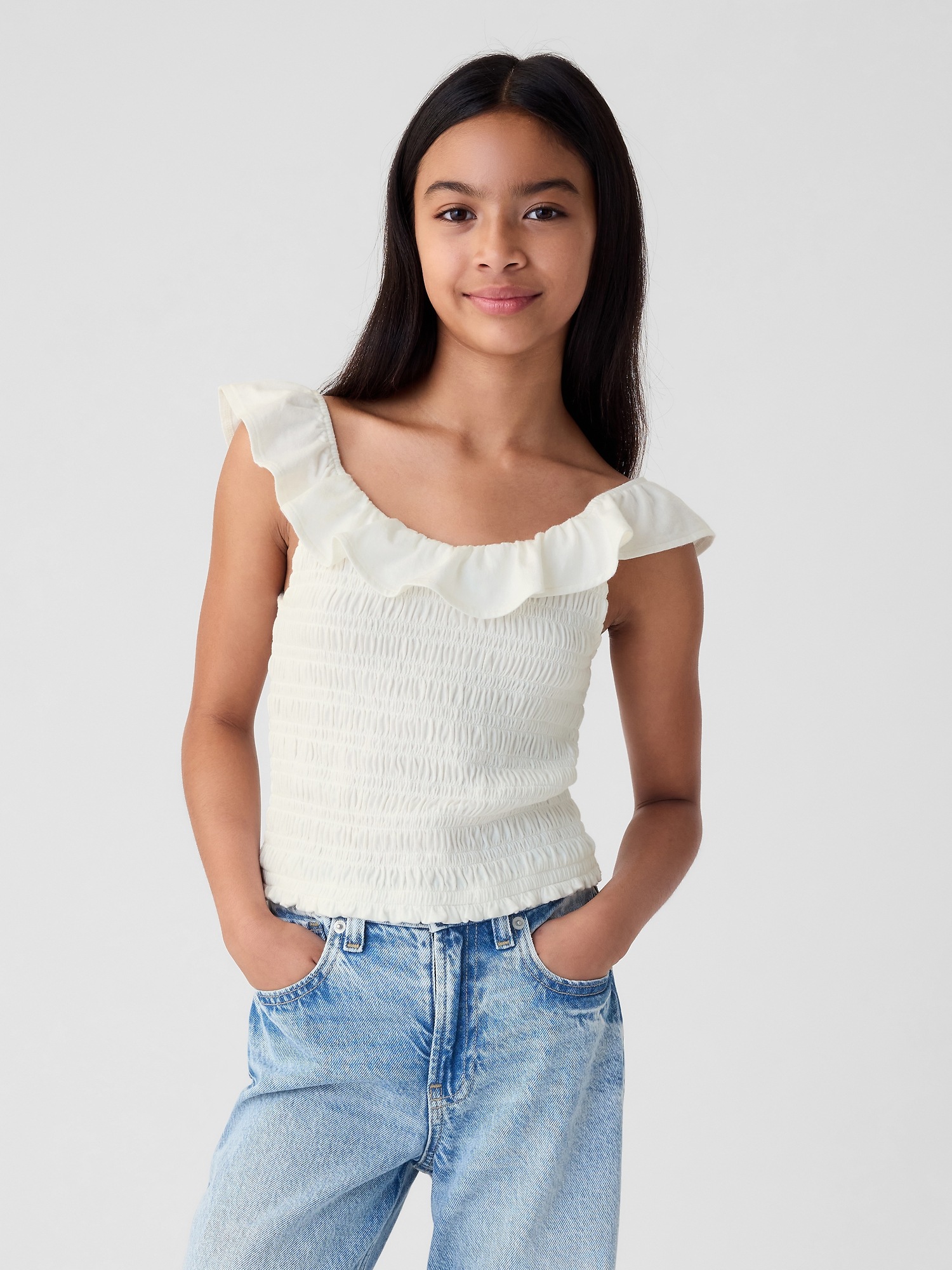 Kids Ruffle Smocked Tank Top Gap