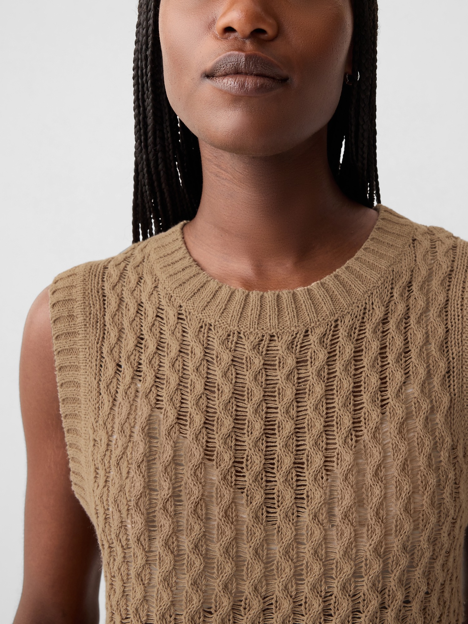 Linen-Cotton Textured Knit Tank Top | Gap