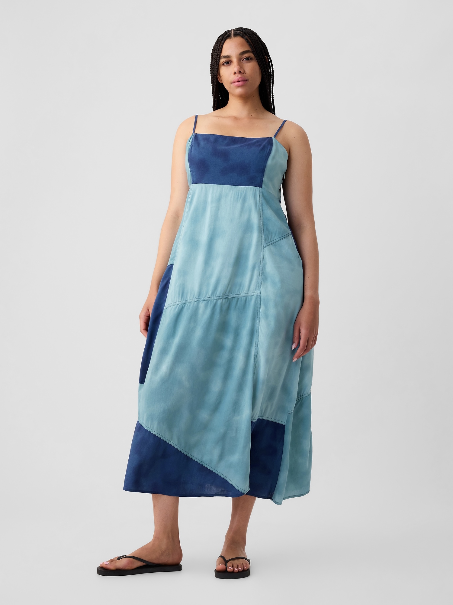 Indigo Patchwork Maxi Dress | Gap