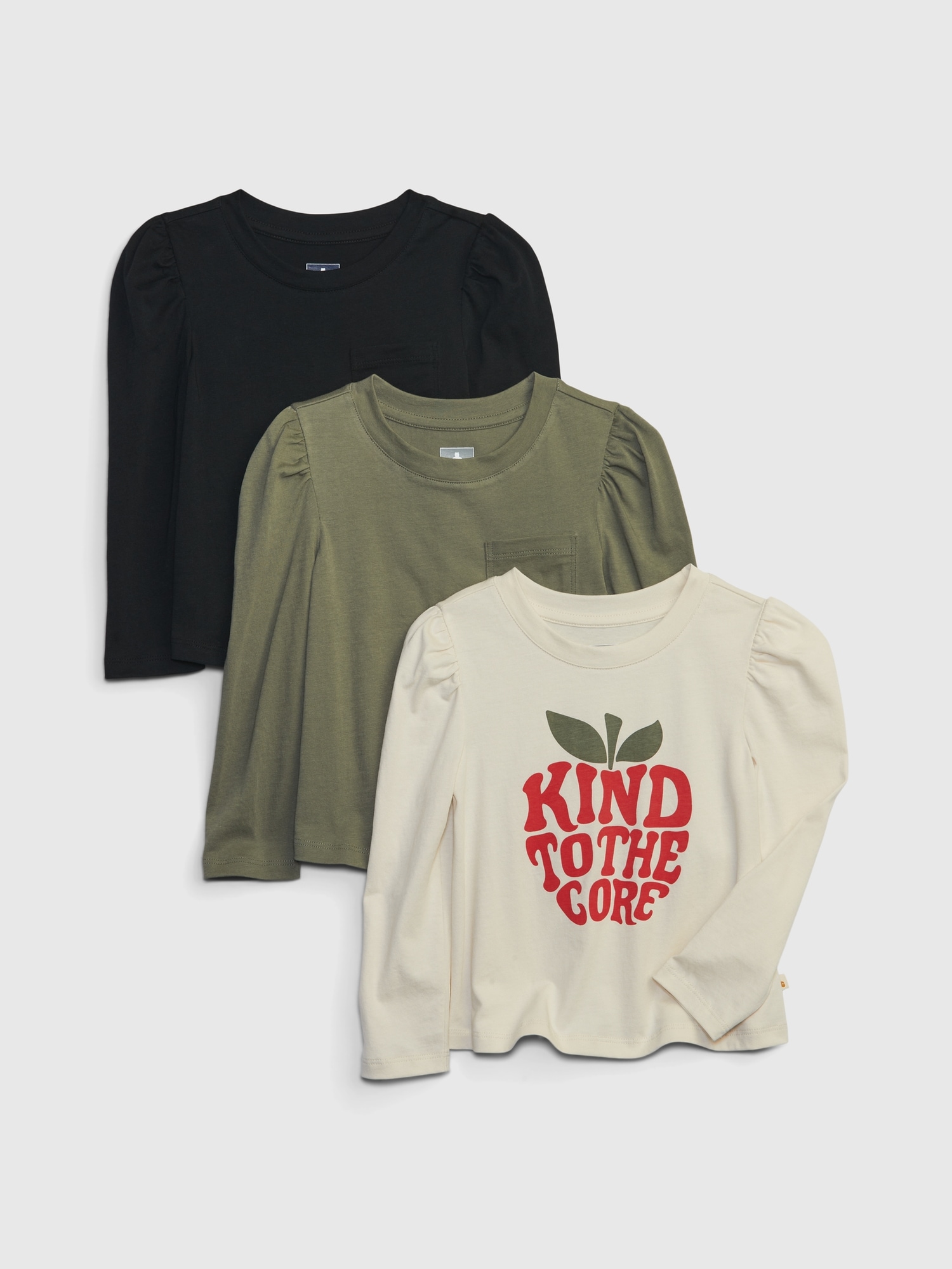 Toddler Organic Cotton Mix and Match Puff Sleeve T-Shirts (3-Pack) | Gap