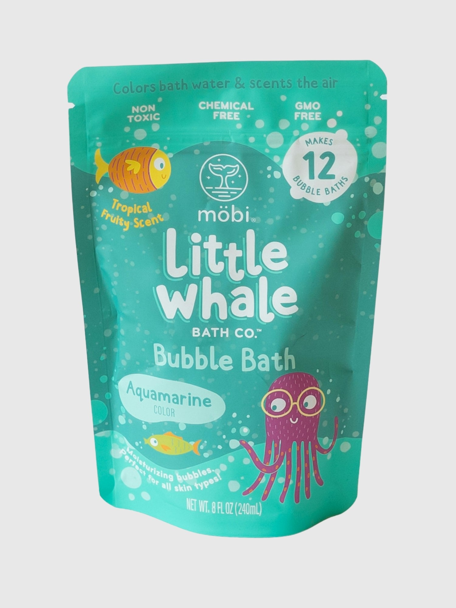 Mobi Little Whale Aquamarine Bubble Bath Powder and Bath Toy Bundle | Gap