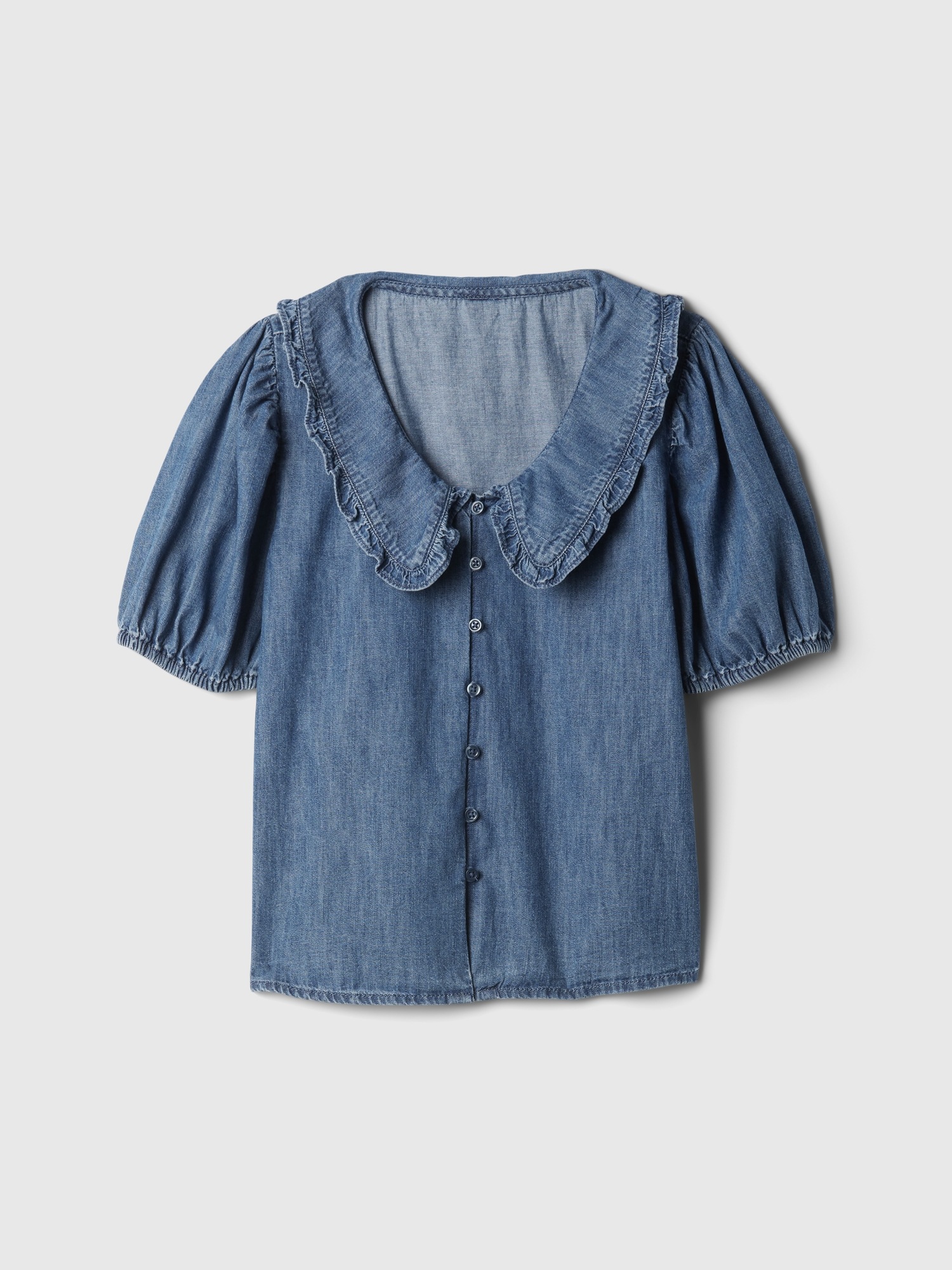 Kids Ruffle Collar Denim Shirt | Gap