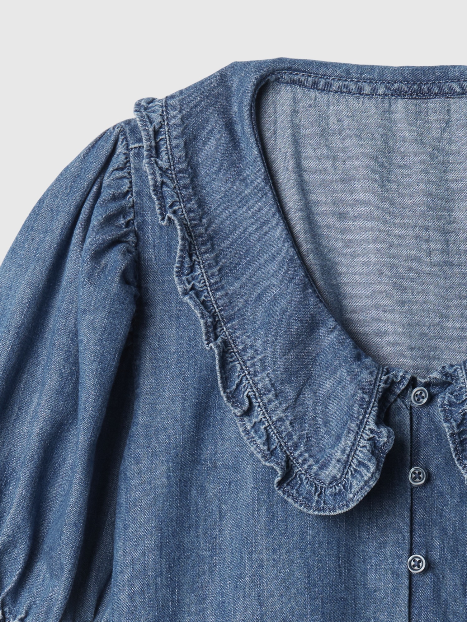 Kids Ruffle Collar Denim Shirt | Gap